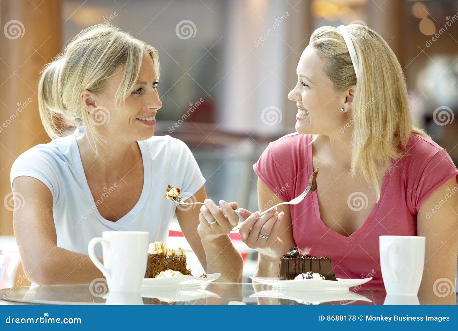Female Friends Having Lunch Together at the Mall Stock Photo - Image of ...