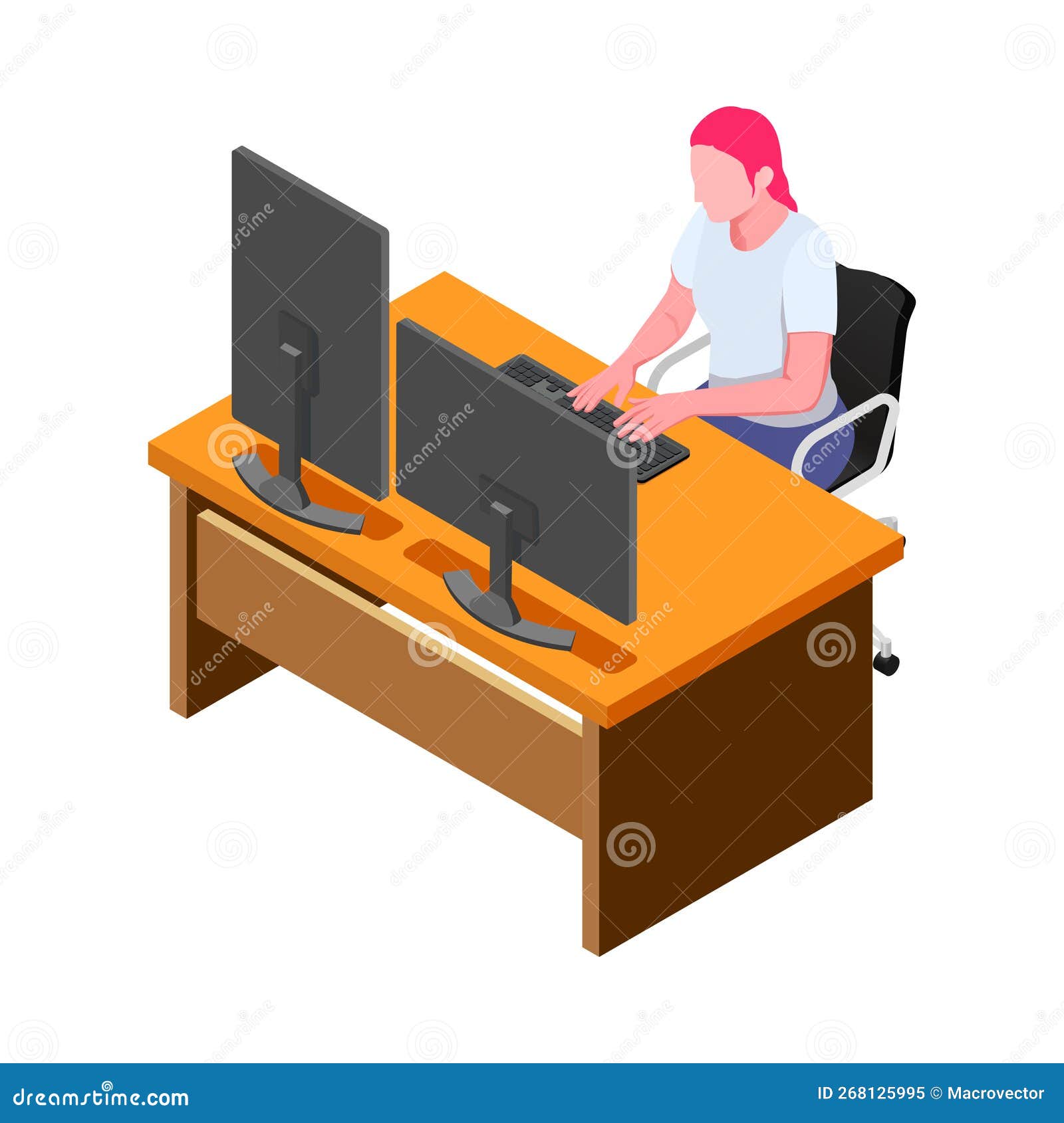 Female Game Developer Composition Stock Vector - Illustration of select ...
