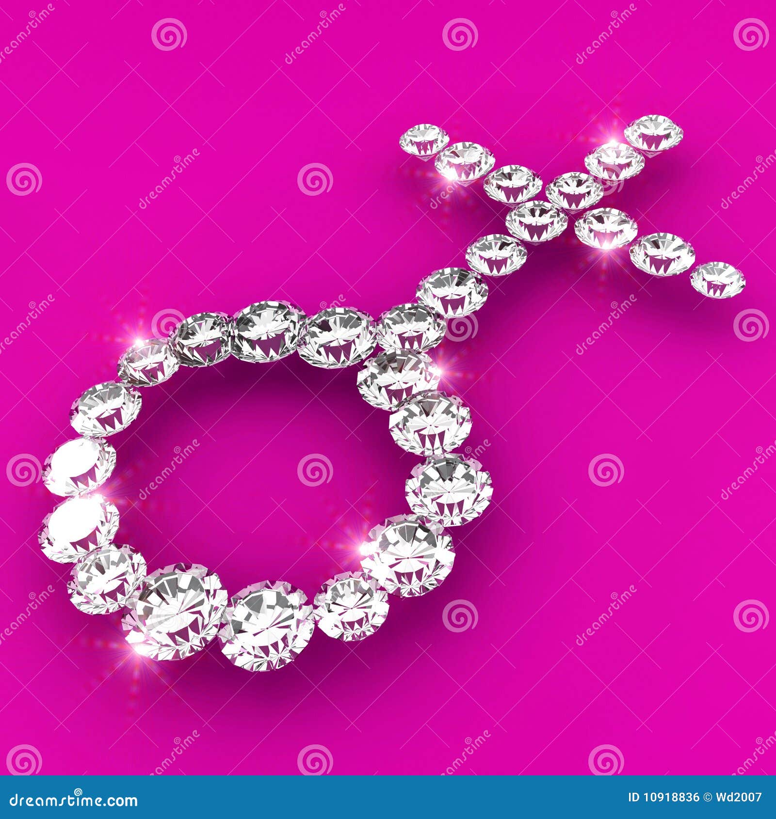 Female Gender Shape 3d Diamond Art Illustration Stock Illustration ...