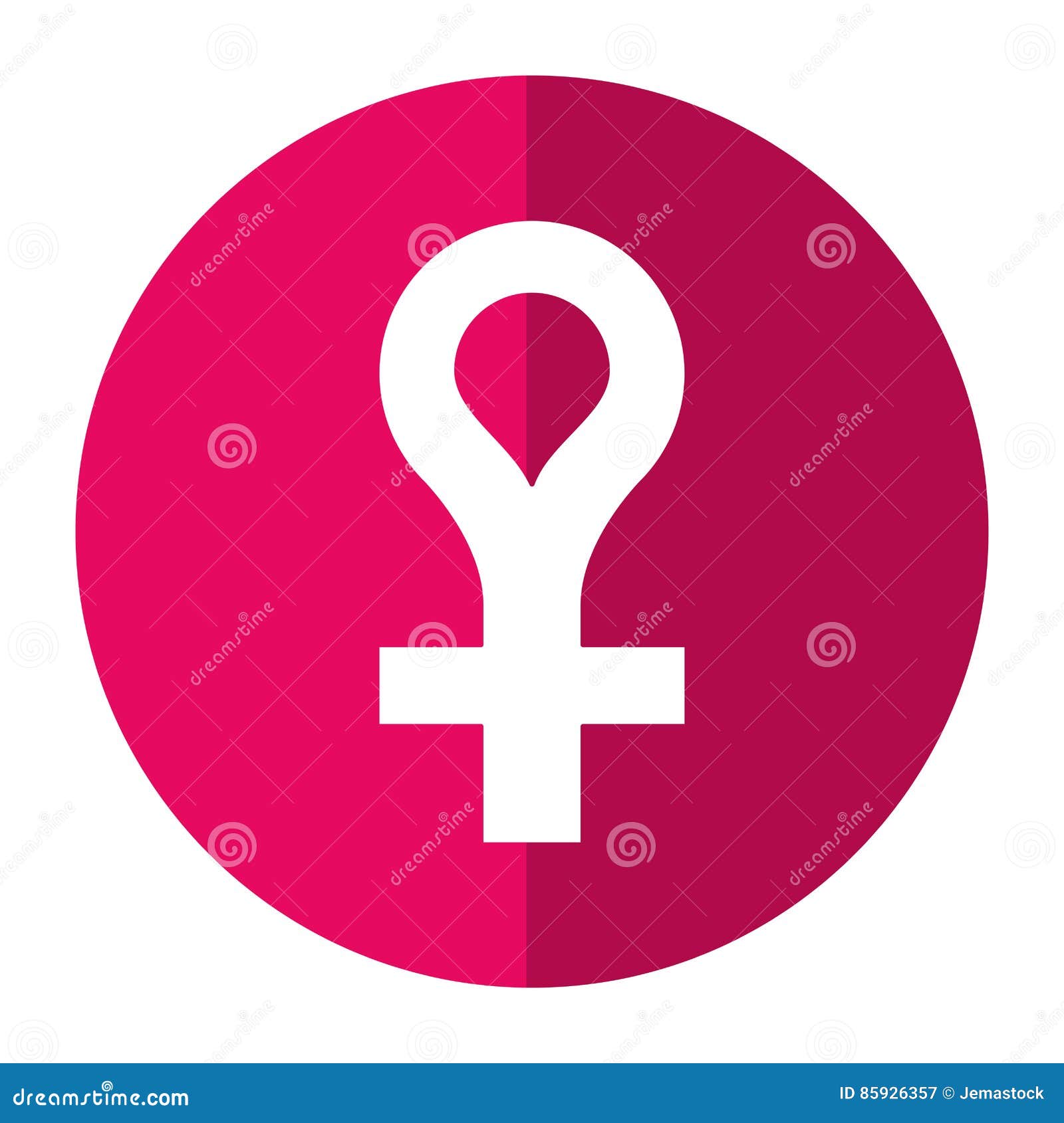 Female Gender Symbol Icon Shadow Stock Vector - Illustration of cross ...