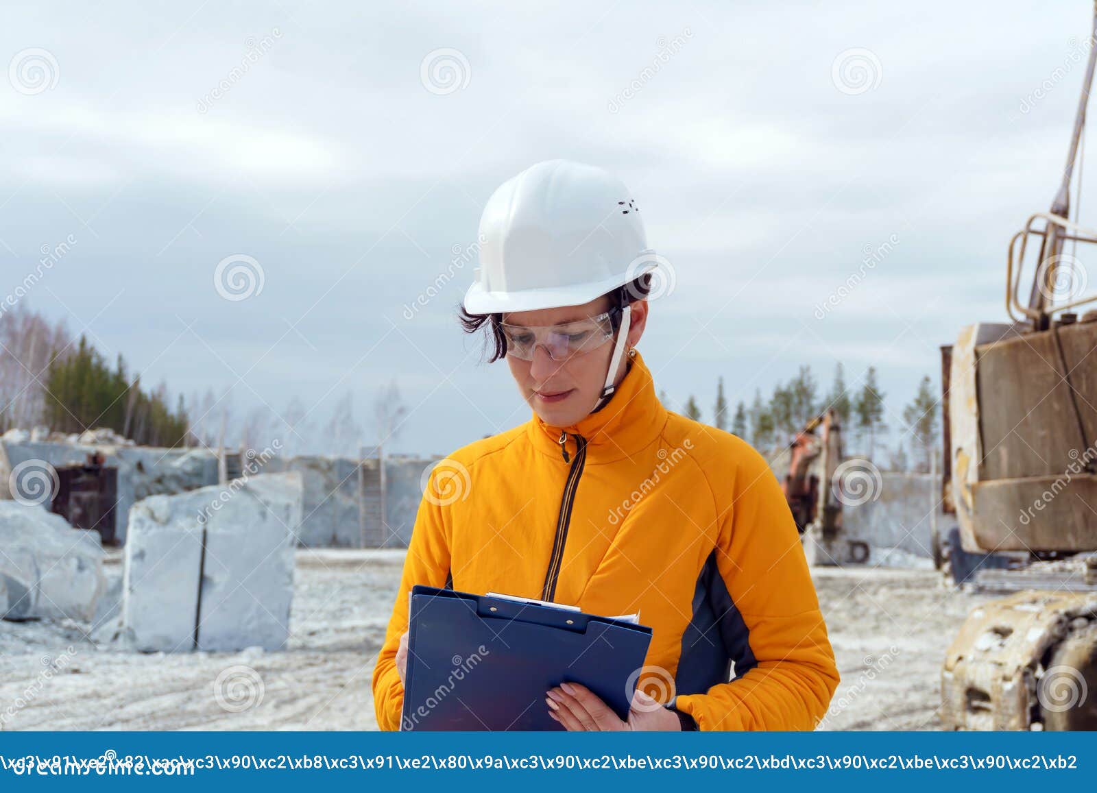 Female Geologist or Mining Engineer at Work Stock Image - Image of ...