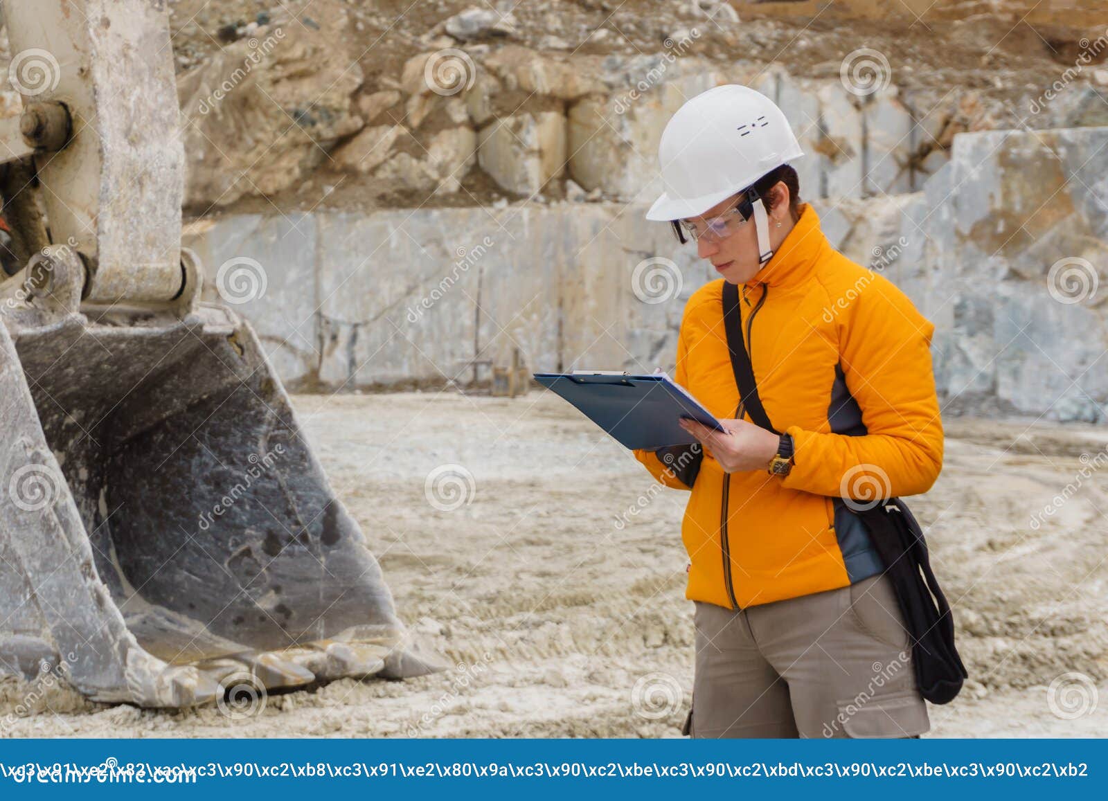 Female Geologist or Mining Engineer at Work Stock Image - Image of ...