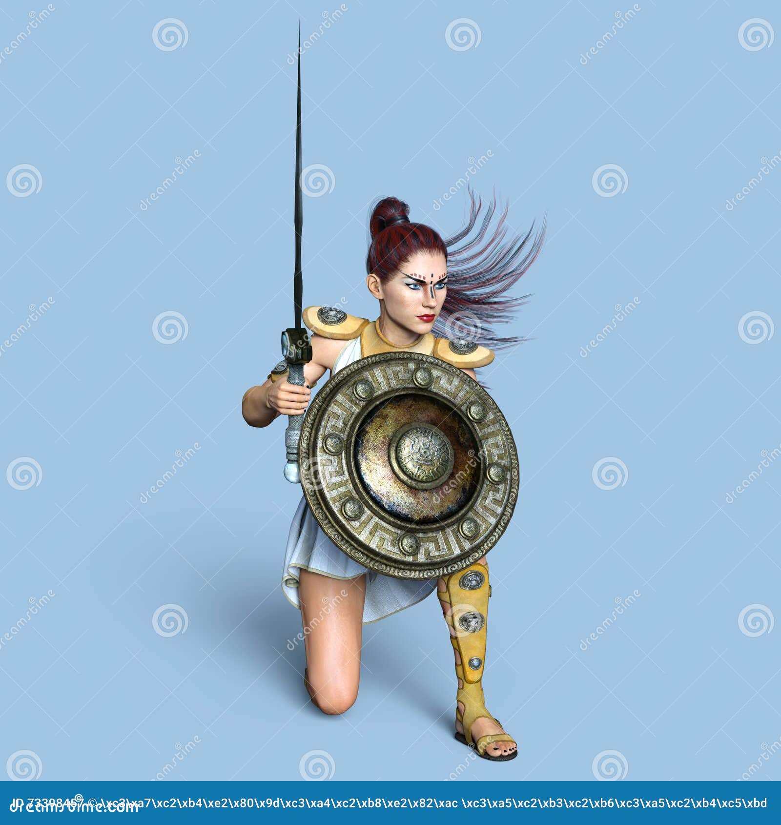 Female gladiator stock illustration. Illustration of white - 73398457