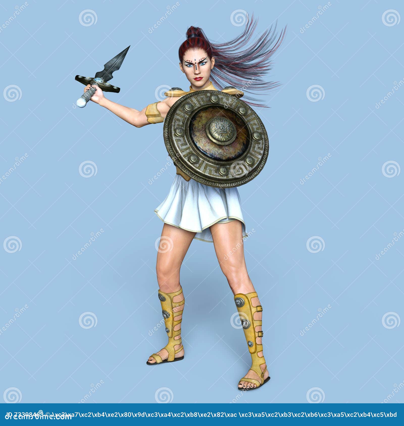 Female gladiator stock illustration. Illustration of white - 73398463