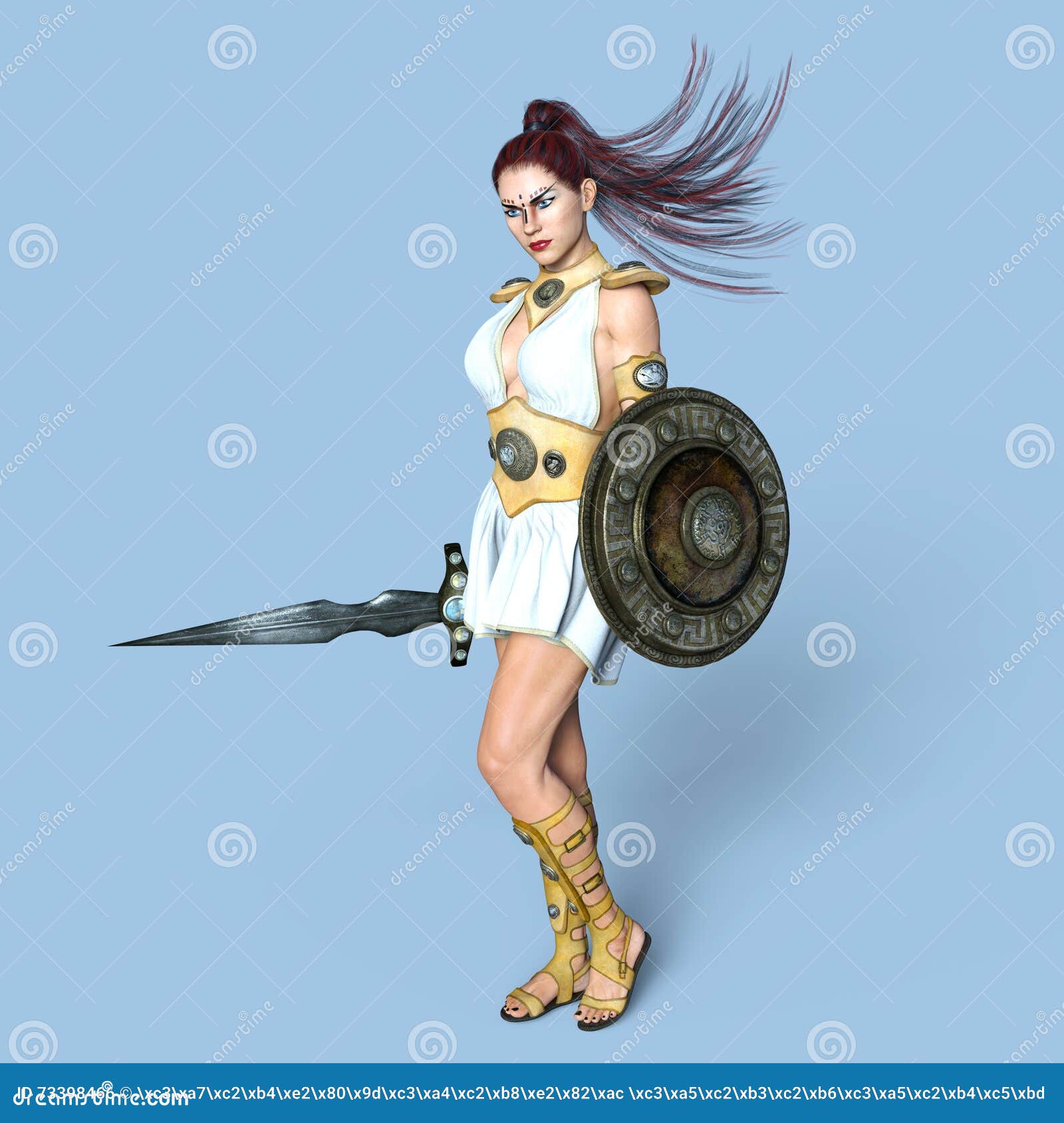 Female gladiator stock illustration. Illustration of weapon - 73398466