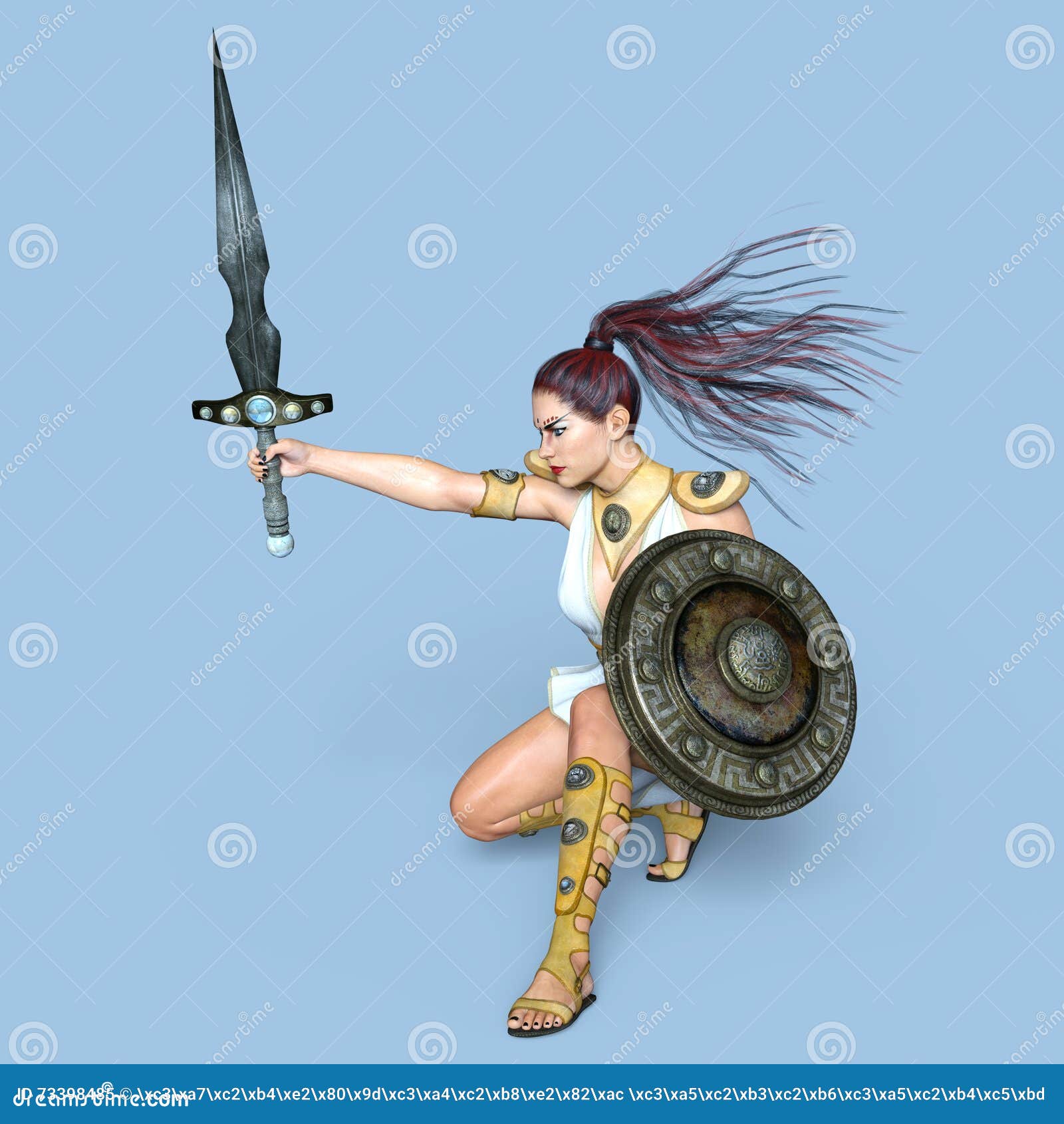 Female gladiator stock illustration. Illustration of gladiator - 73398485