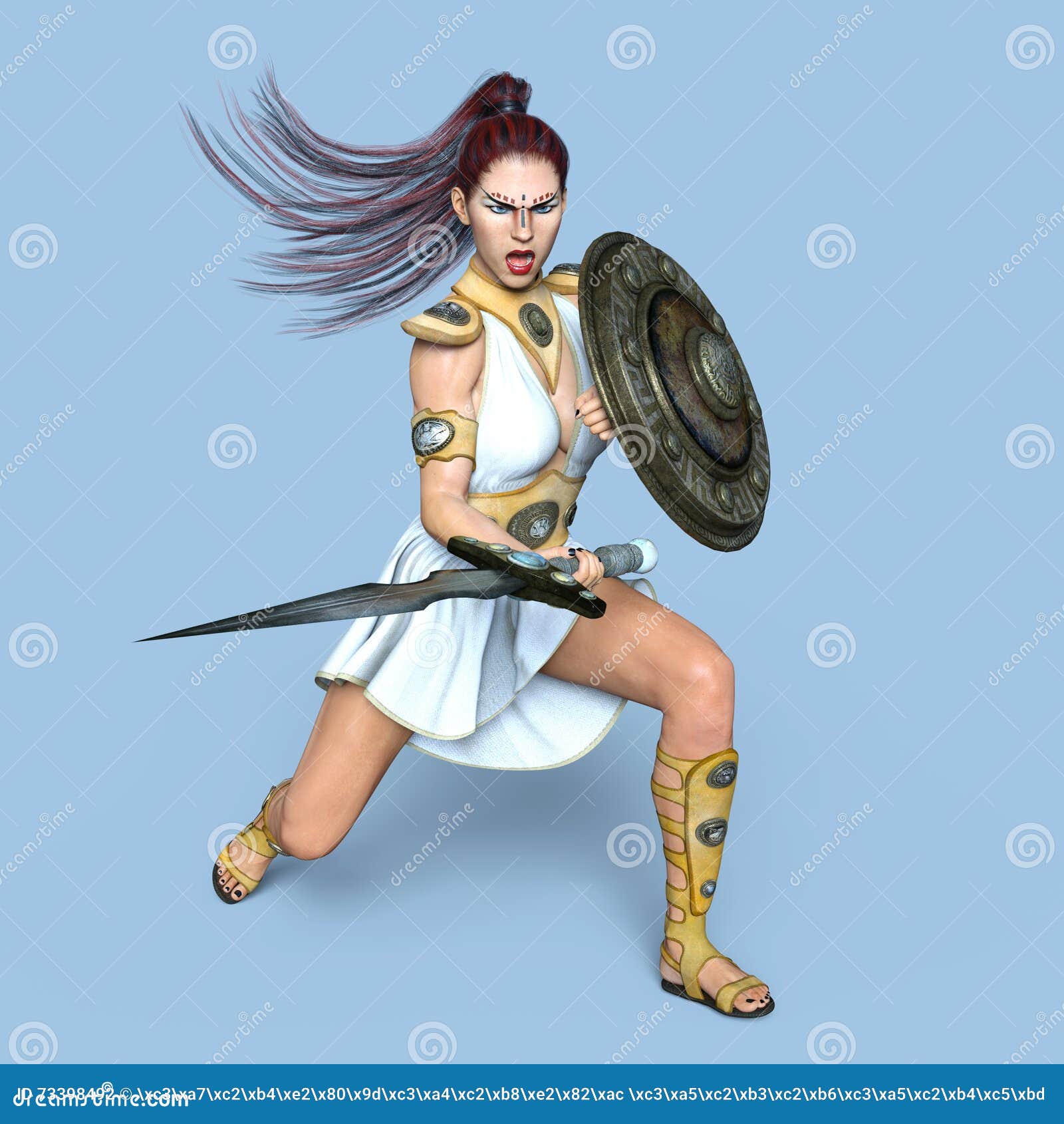 Female gladiator stock illustration. Illustration of game - 73398492