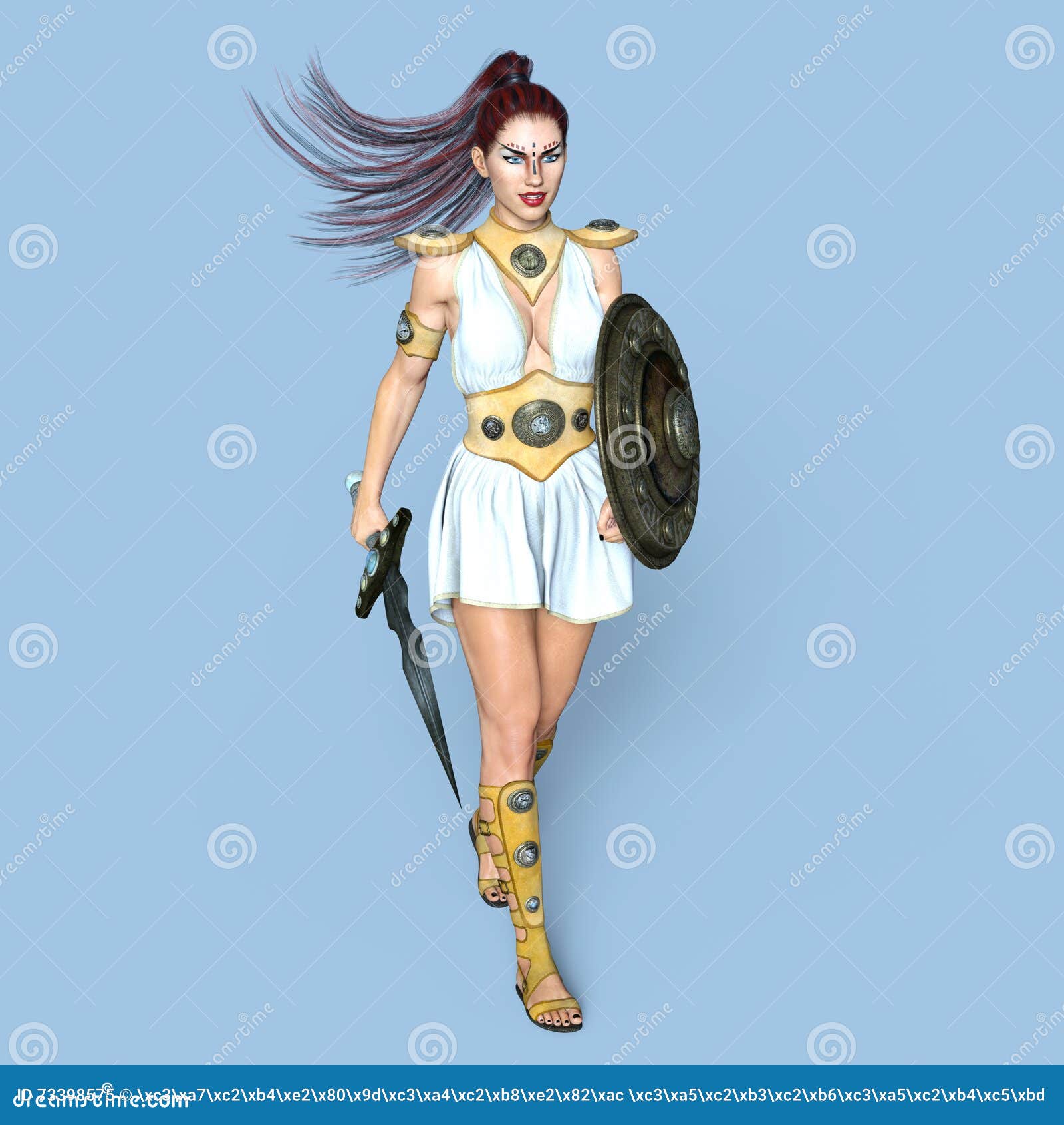 Female gladiator stock illustration. Illustration of white - 73398575