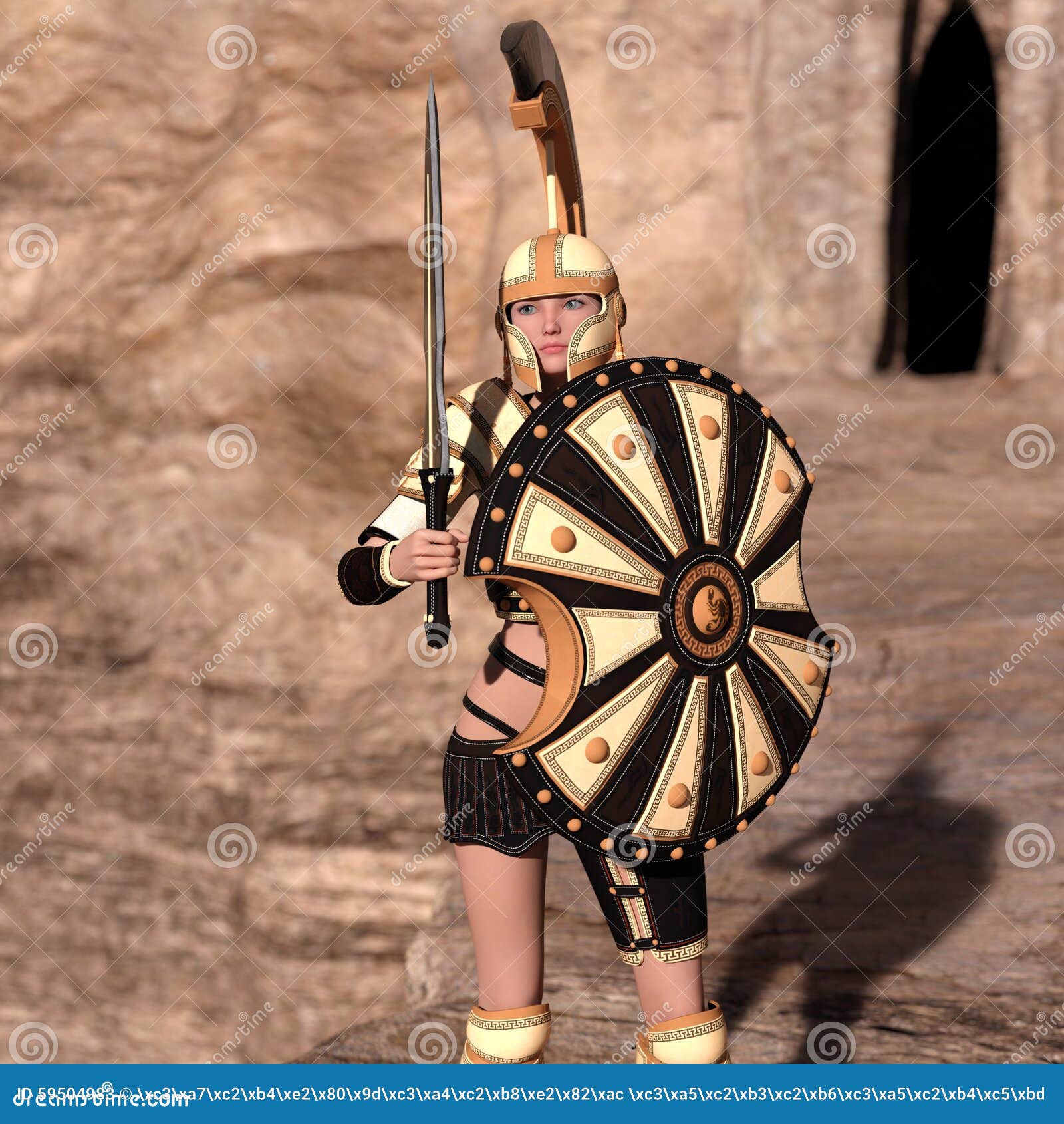 Female gladiator stock image. Image of spear, rome, fight - 59504983