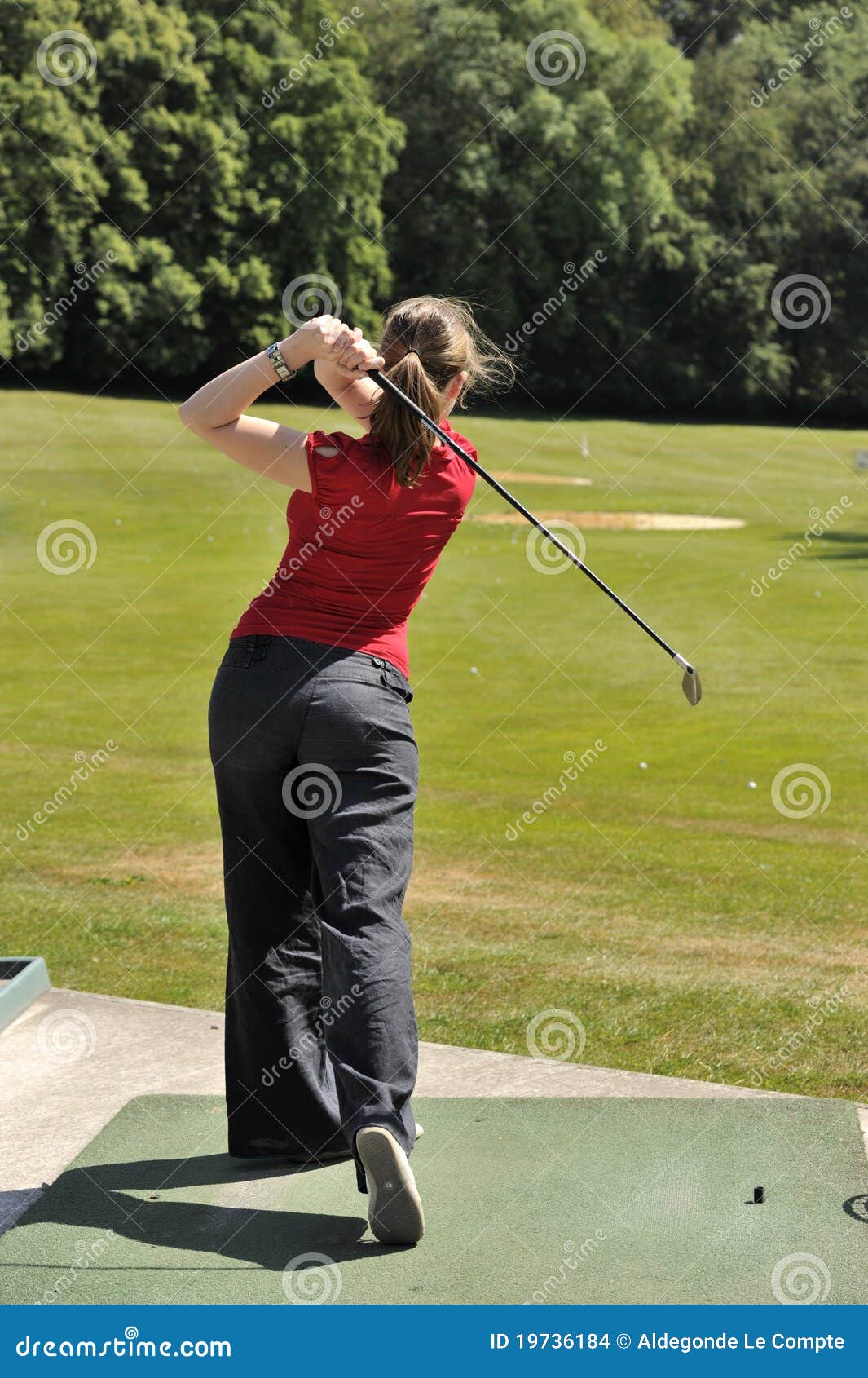 Female golfer stock photo. Image of outdoors, club, swing - 19736184