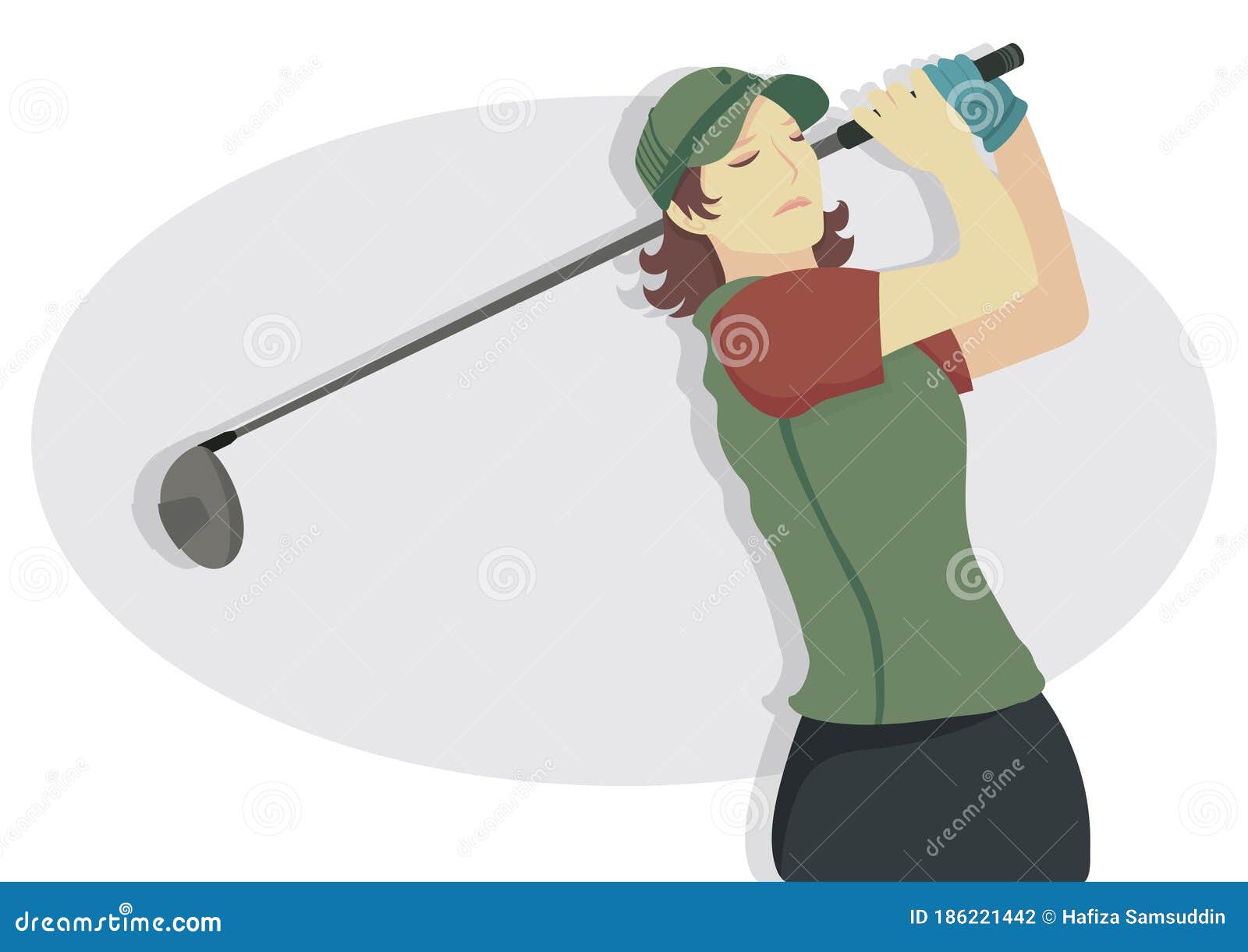 Female Golfer. Vector Illustration Decorative Design Stock Vector ...