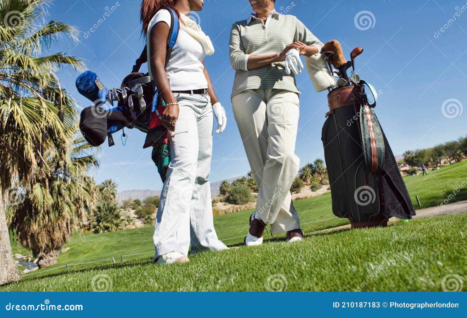 Female Golfers Talking on the Golf Course Stock Image - Image of ...