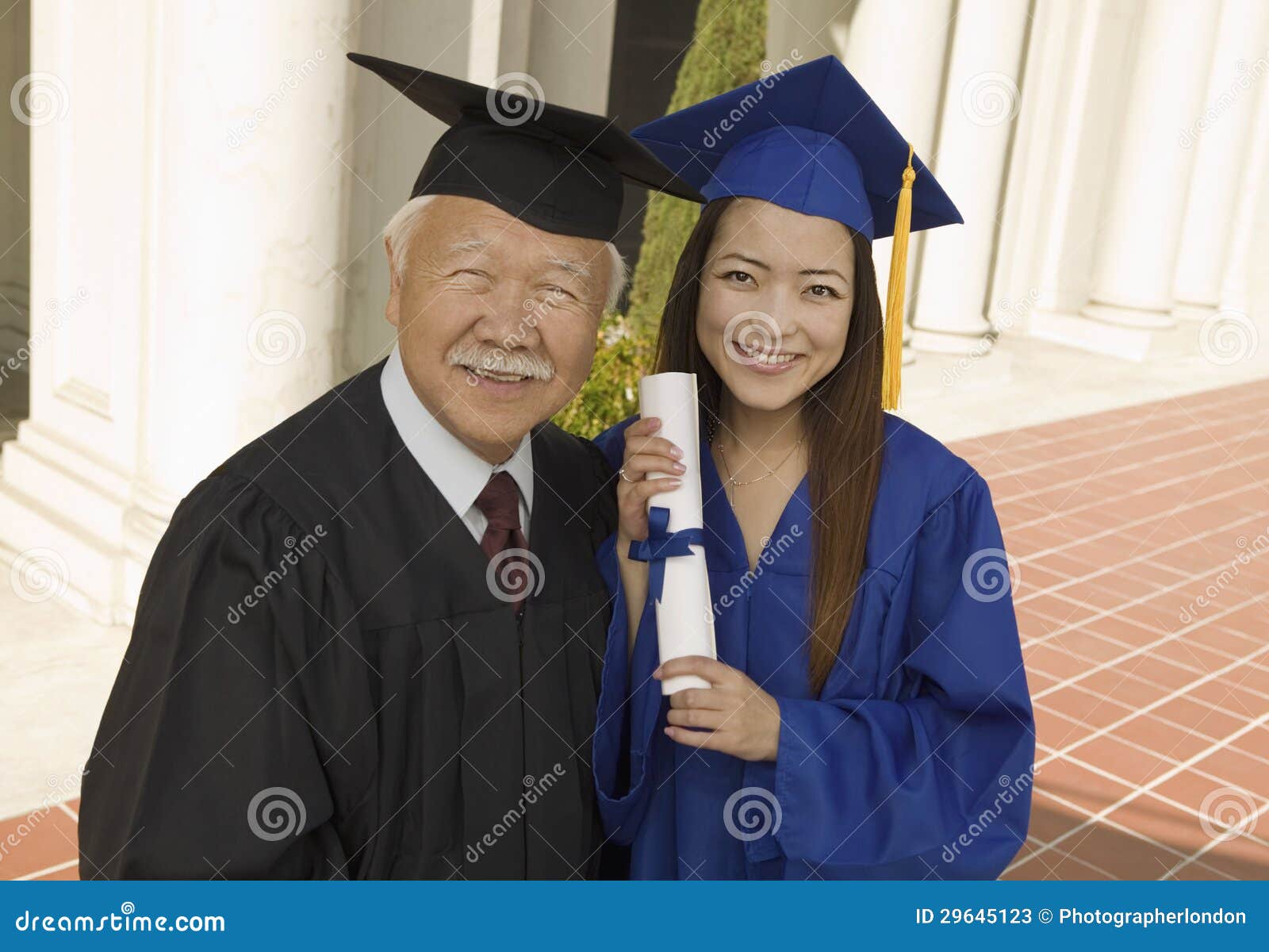 Female Graduate with Dean Smiling Stock Image - Image of education ...