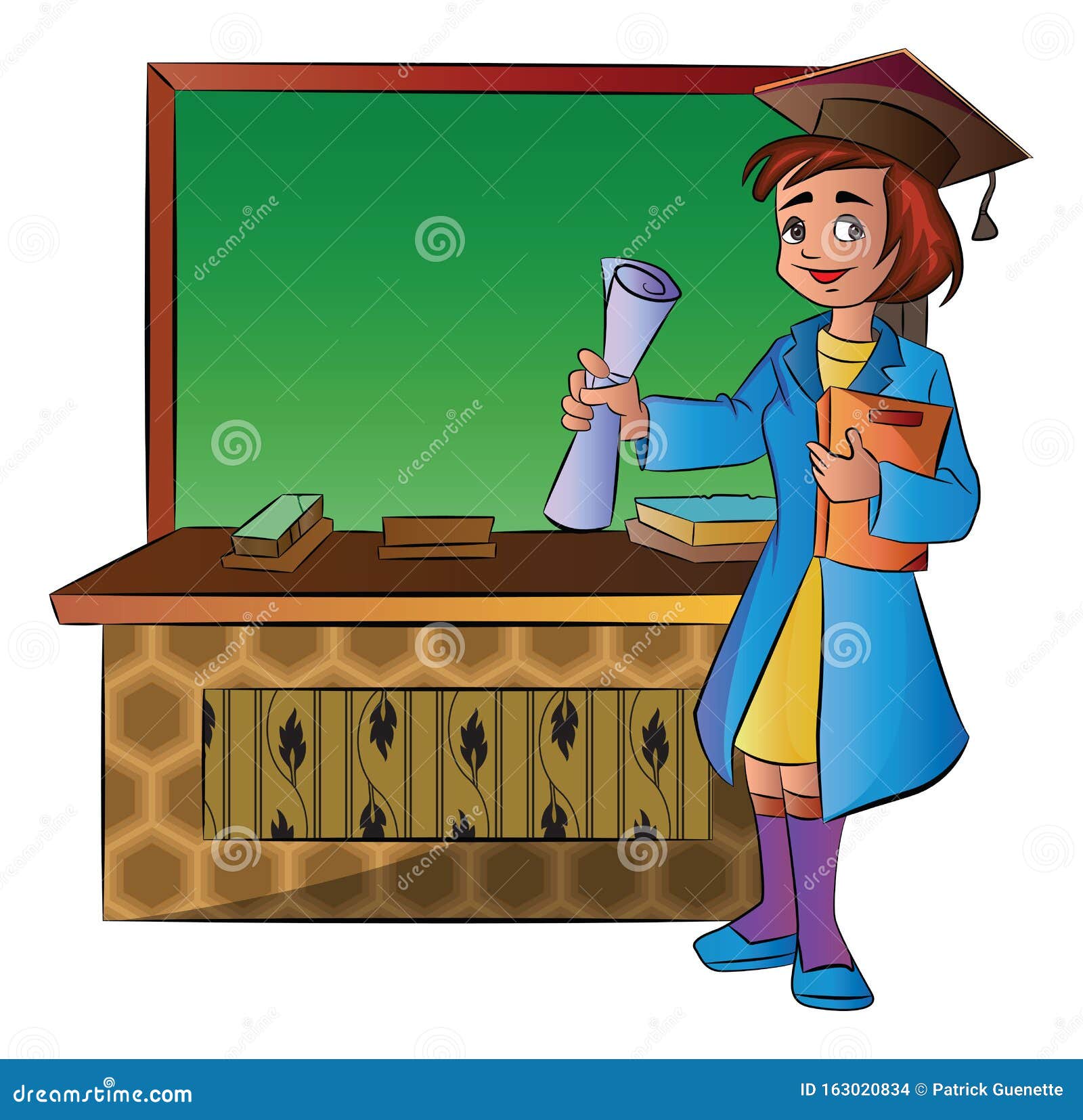 Female Graduate, Illustration Stock Vector - Illustration of college ...