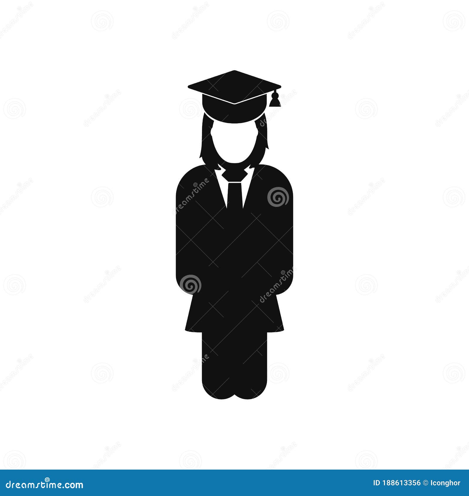 Female Graduate Student Icon. Stock Vector - Illustration of symbol ...