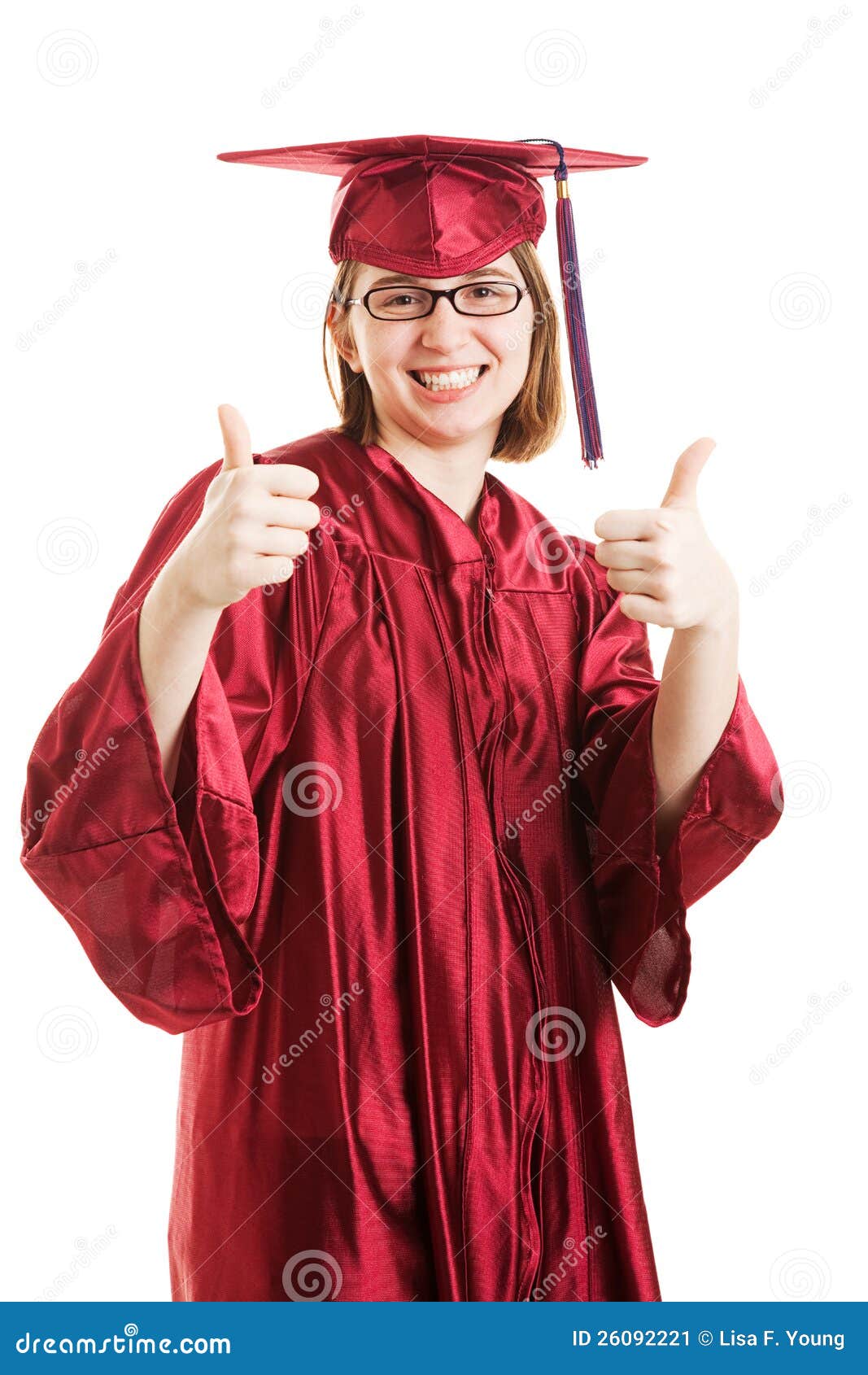 Female Graduate Thumbs Up stock image. Image of event - 26092221