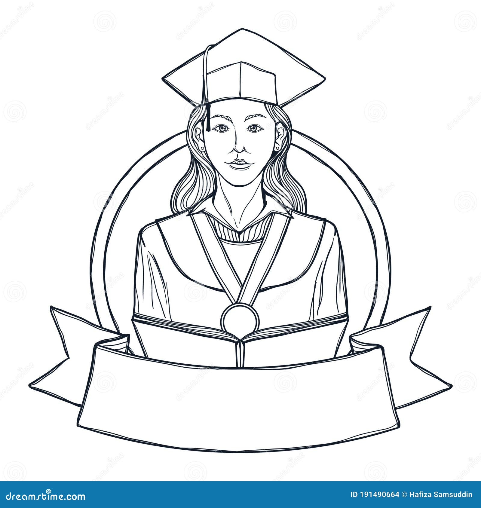 Female Graduate. Vector Illustration Decorative Design Stock Vector ...