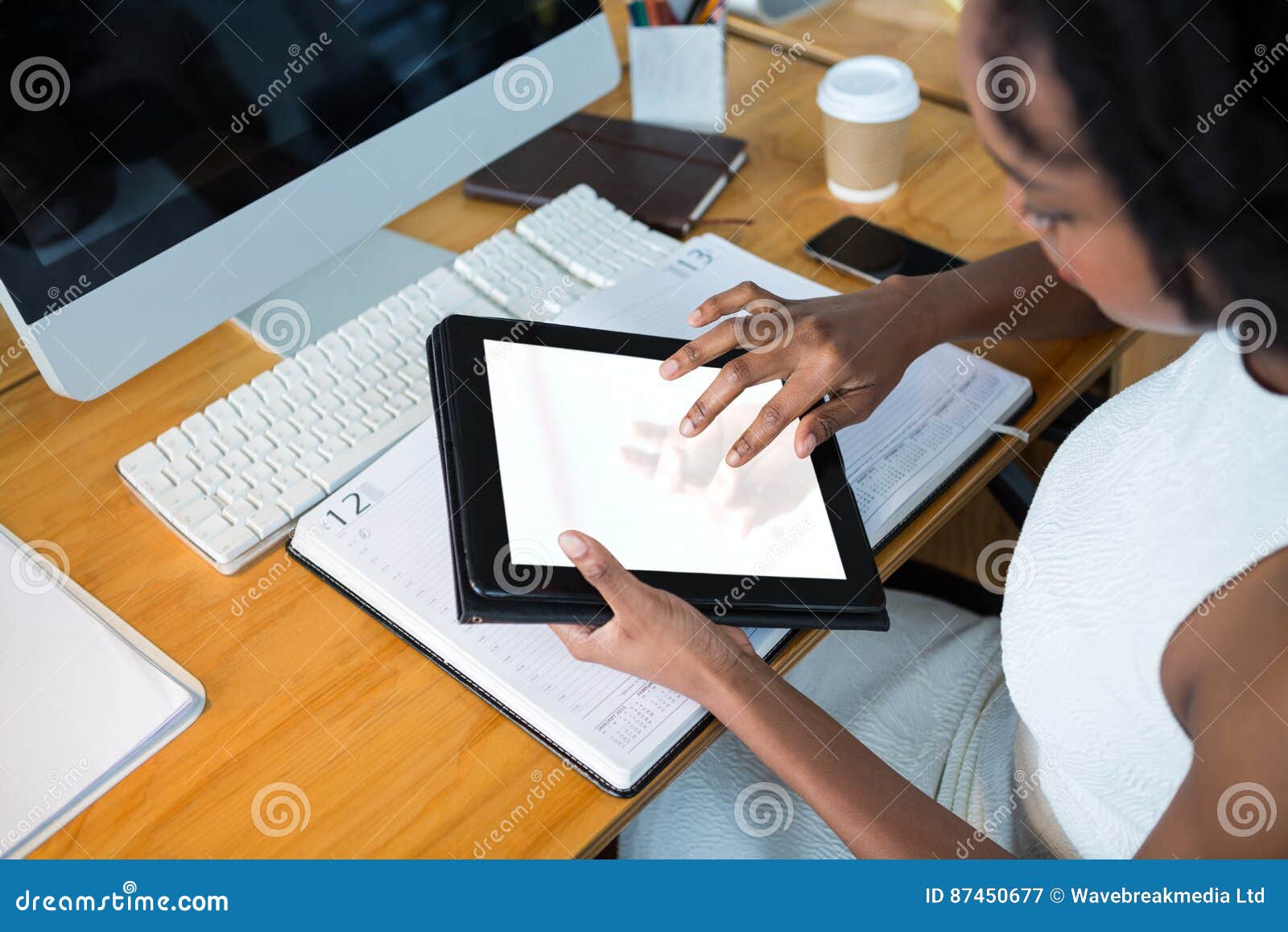 Female Graphic Designer Using Digital Tablet Stock Image - Image of ...