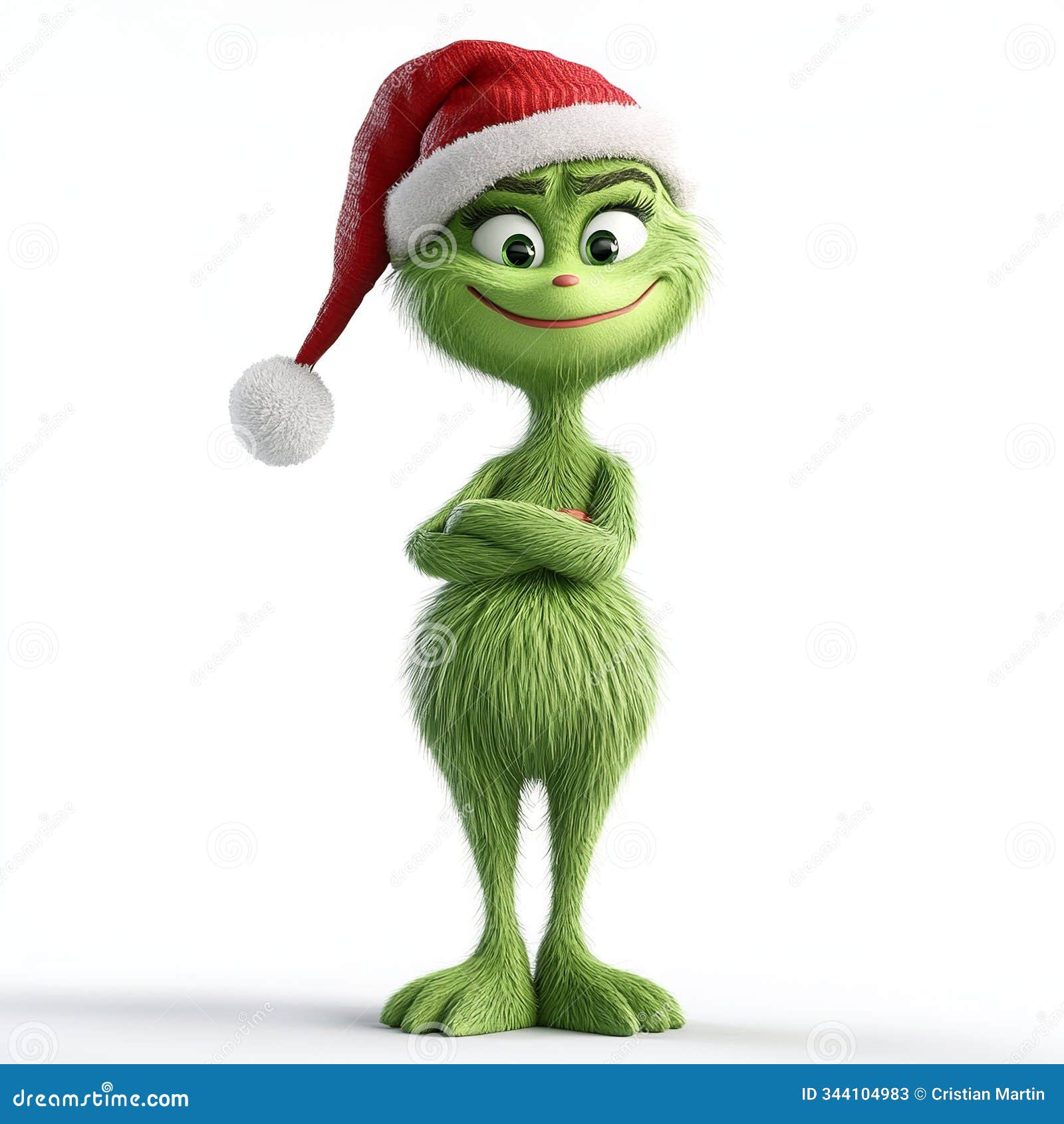 Female Grinch Looking at Camera Stock Illustration - Illustration of ...
