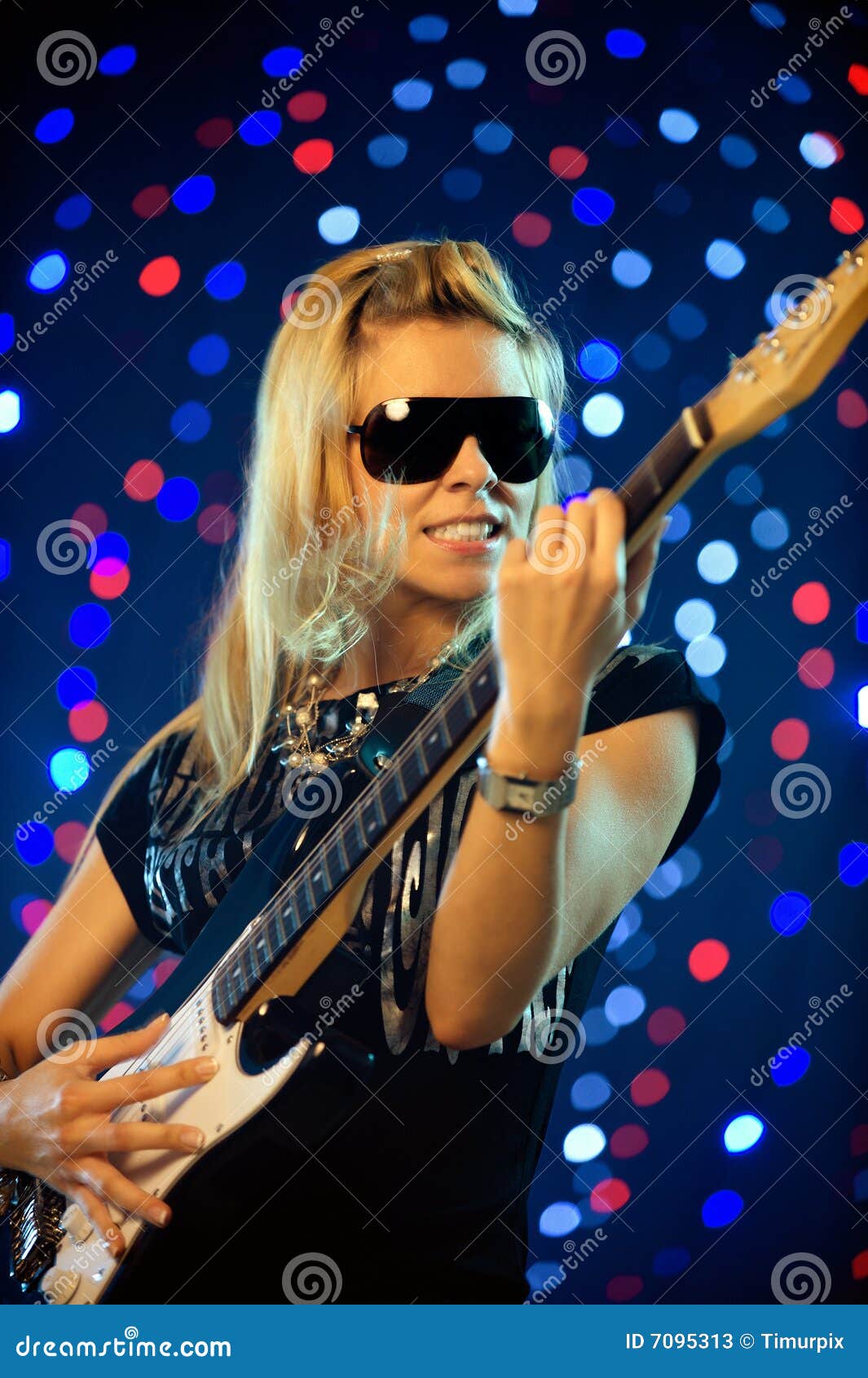 Female guitar player stock image. Image of female, active - 7095313