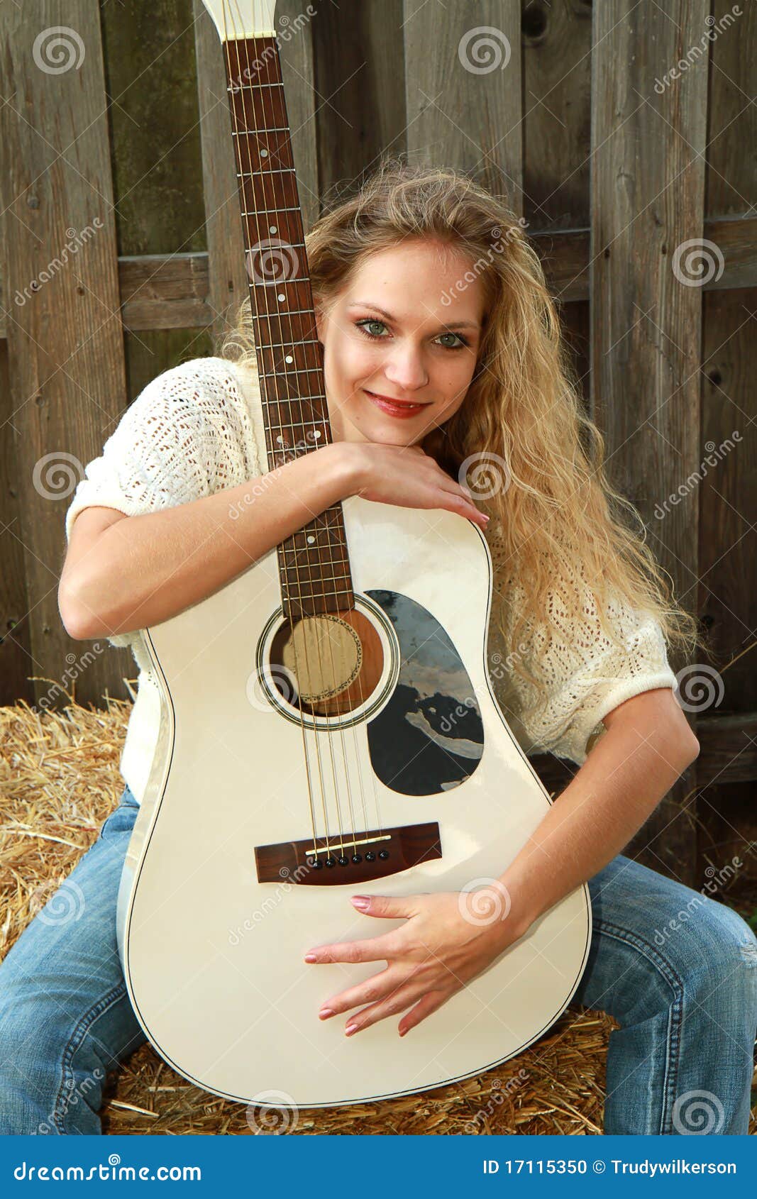 Female Guitarist stock photo. Image of rays, entertain - 17115350