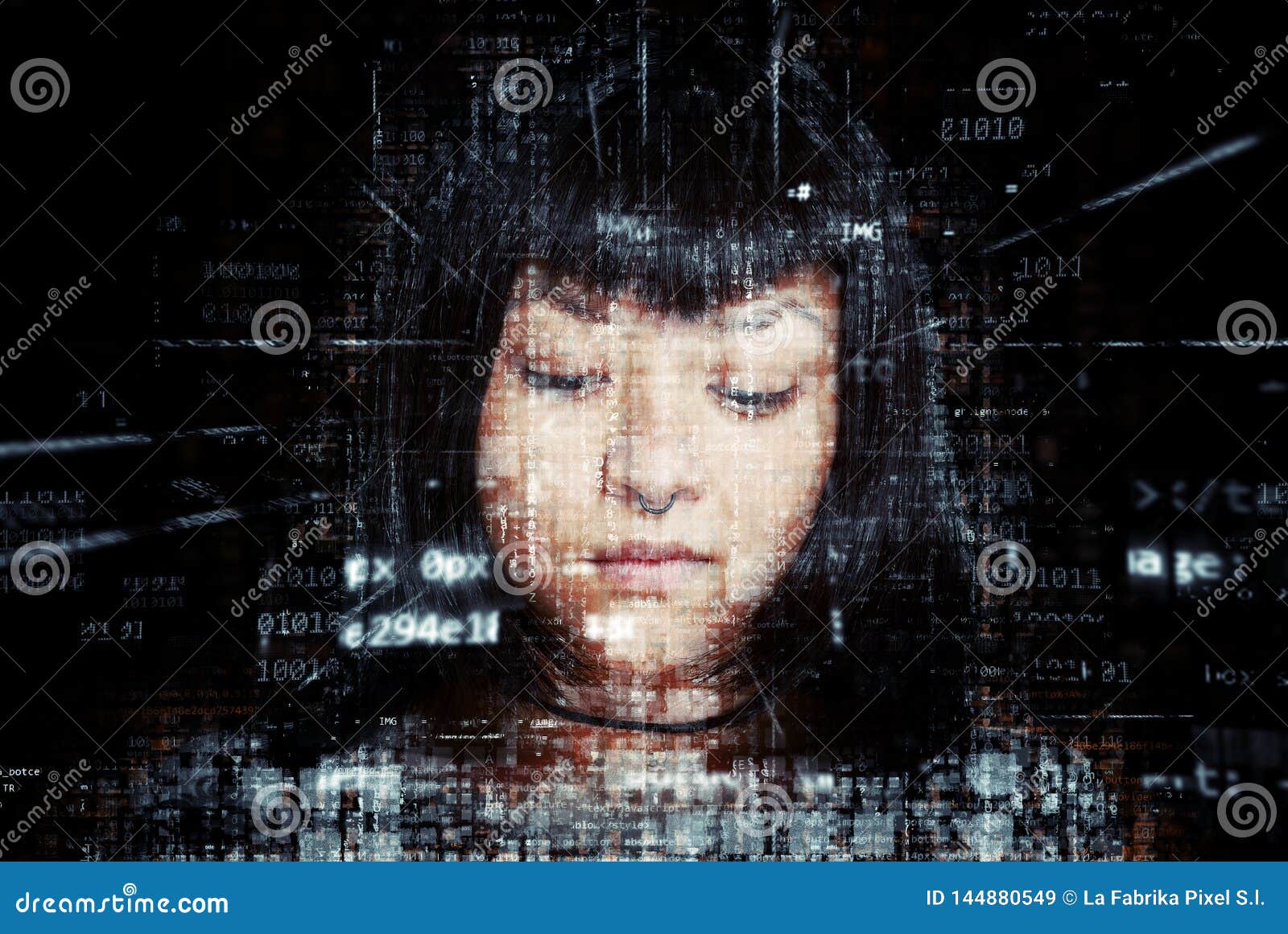 Female hacker stock image. Image of digital, firewall - 144880549