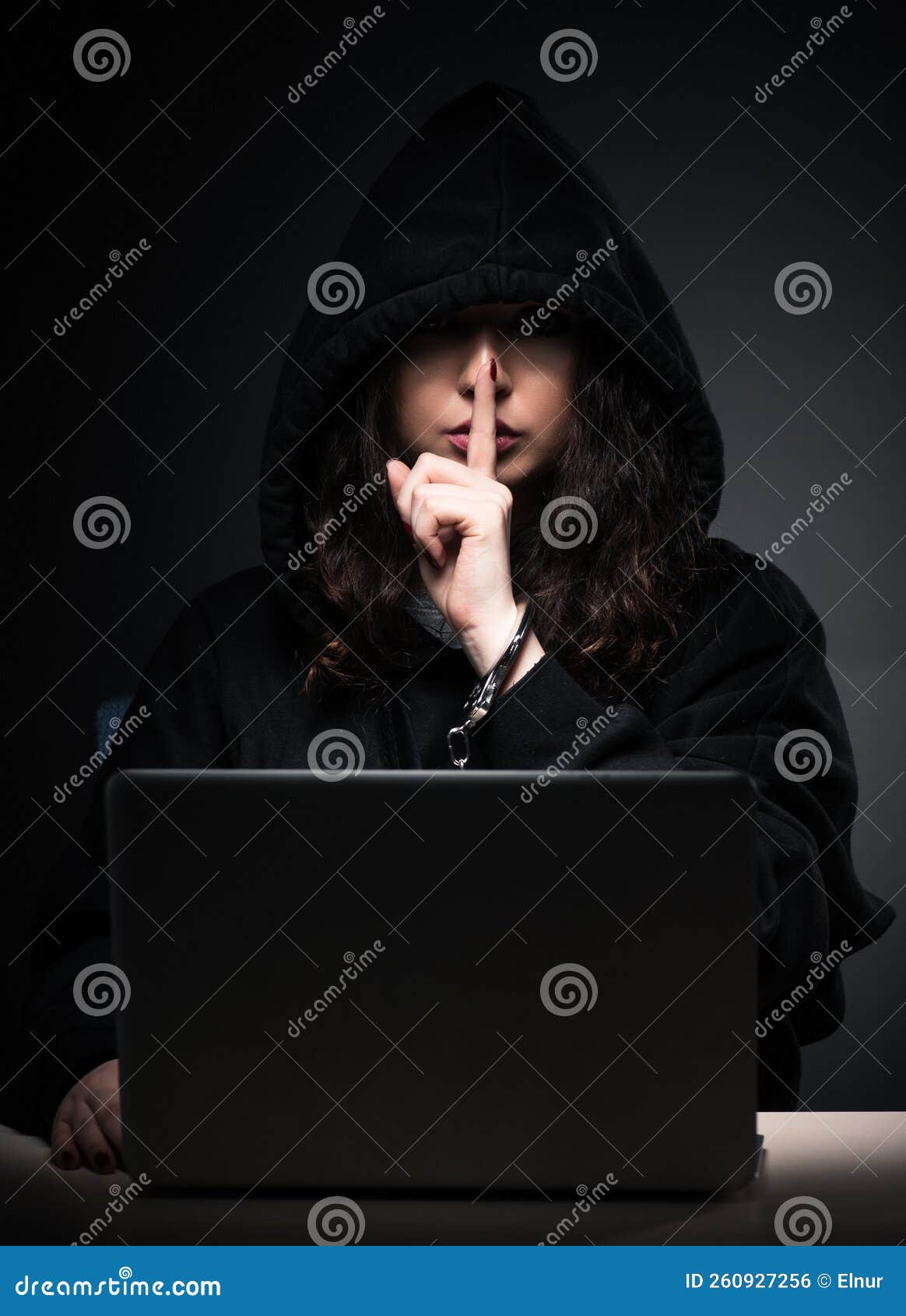 Female Hacker Hacking Security Firewall Late in Office Stock Photo ...