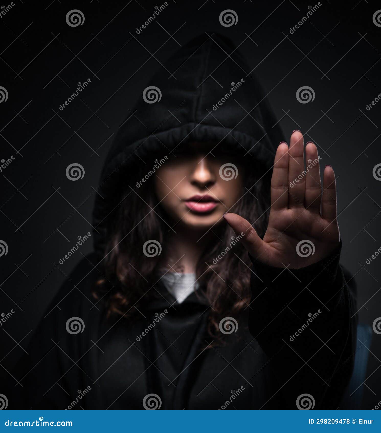 Female Hacker Hacking Security Firewall Late in Office Stock Photo ...