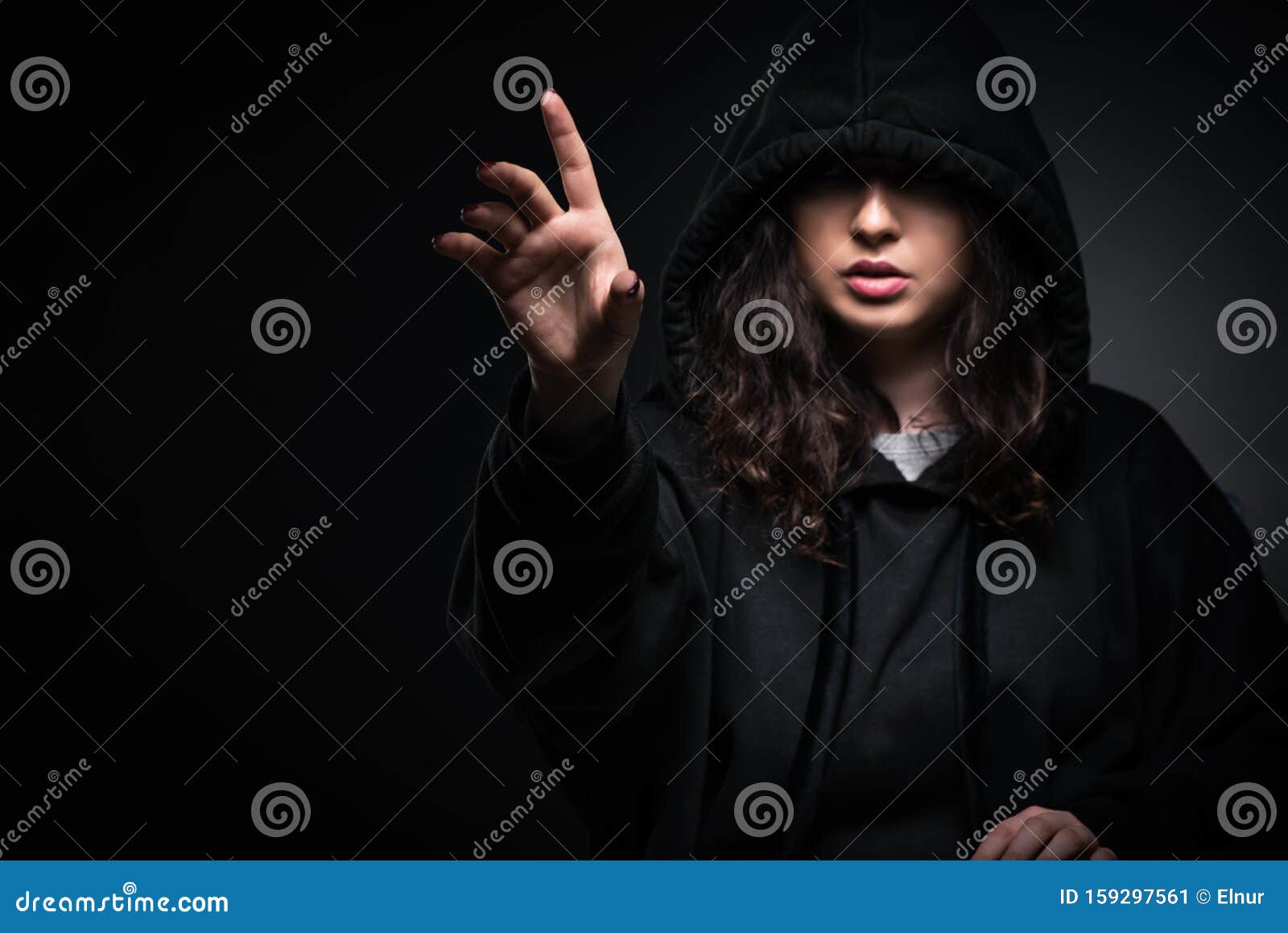 Female Hacker Hacking Security Firewall Late in Office Stock Image ...