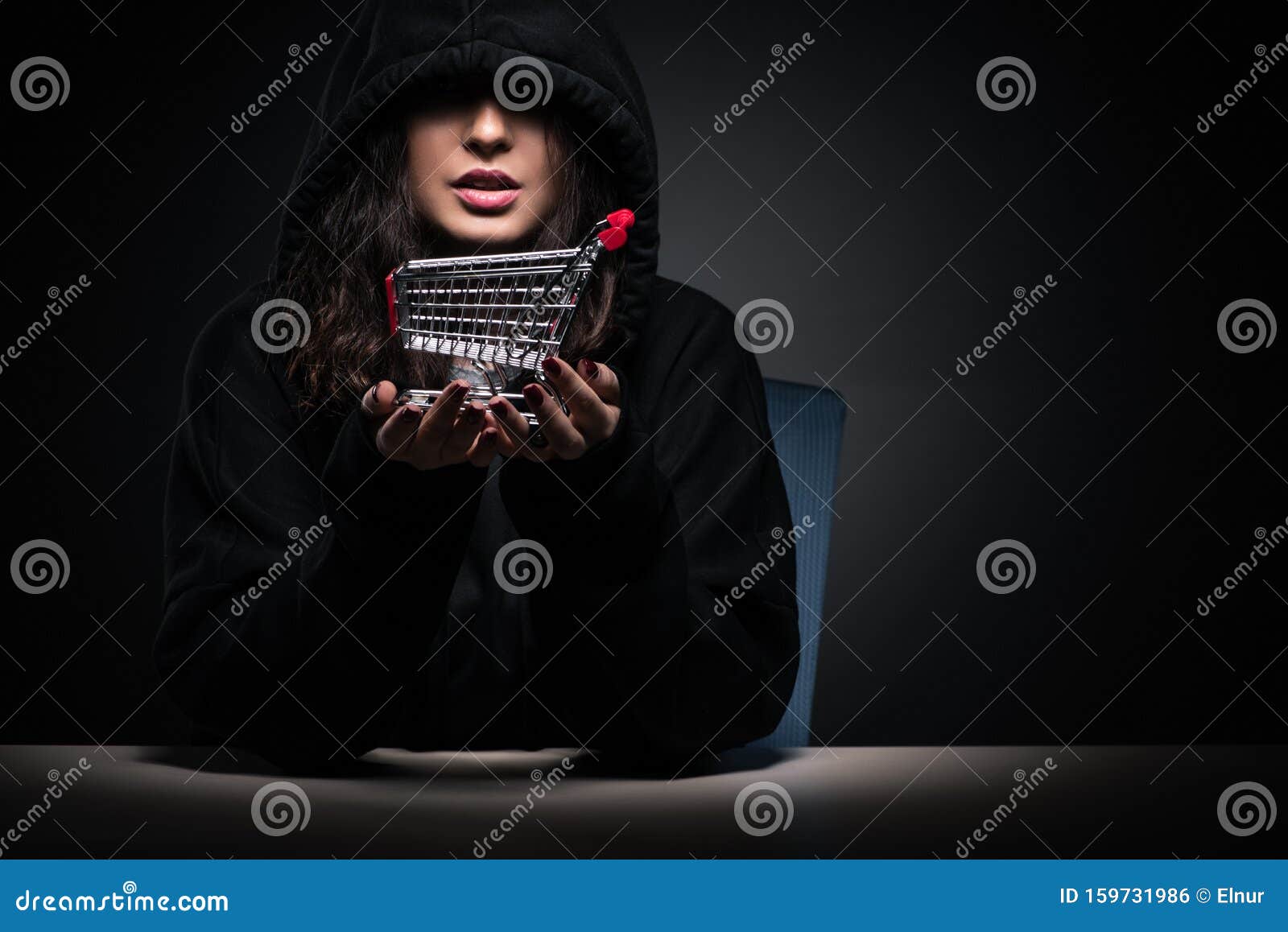 Female Hacker Hacking Security Firewall Late in Office Stock Photo ...