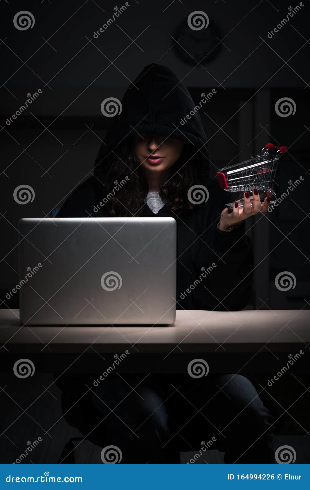 Female Hacker Hacking Security Firewall Late in Office Stock Photo ...