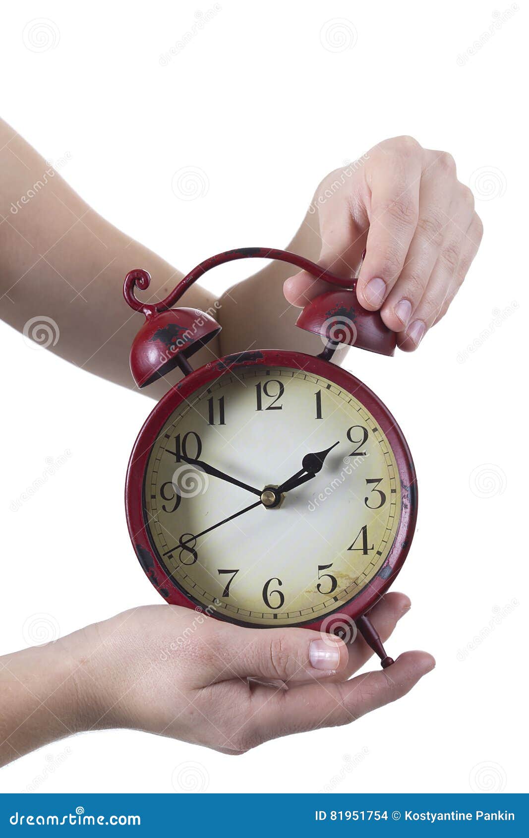 Female Hand with Alarm Clock Stock Photo - Image of reminder ...