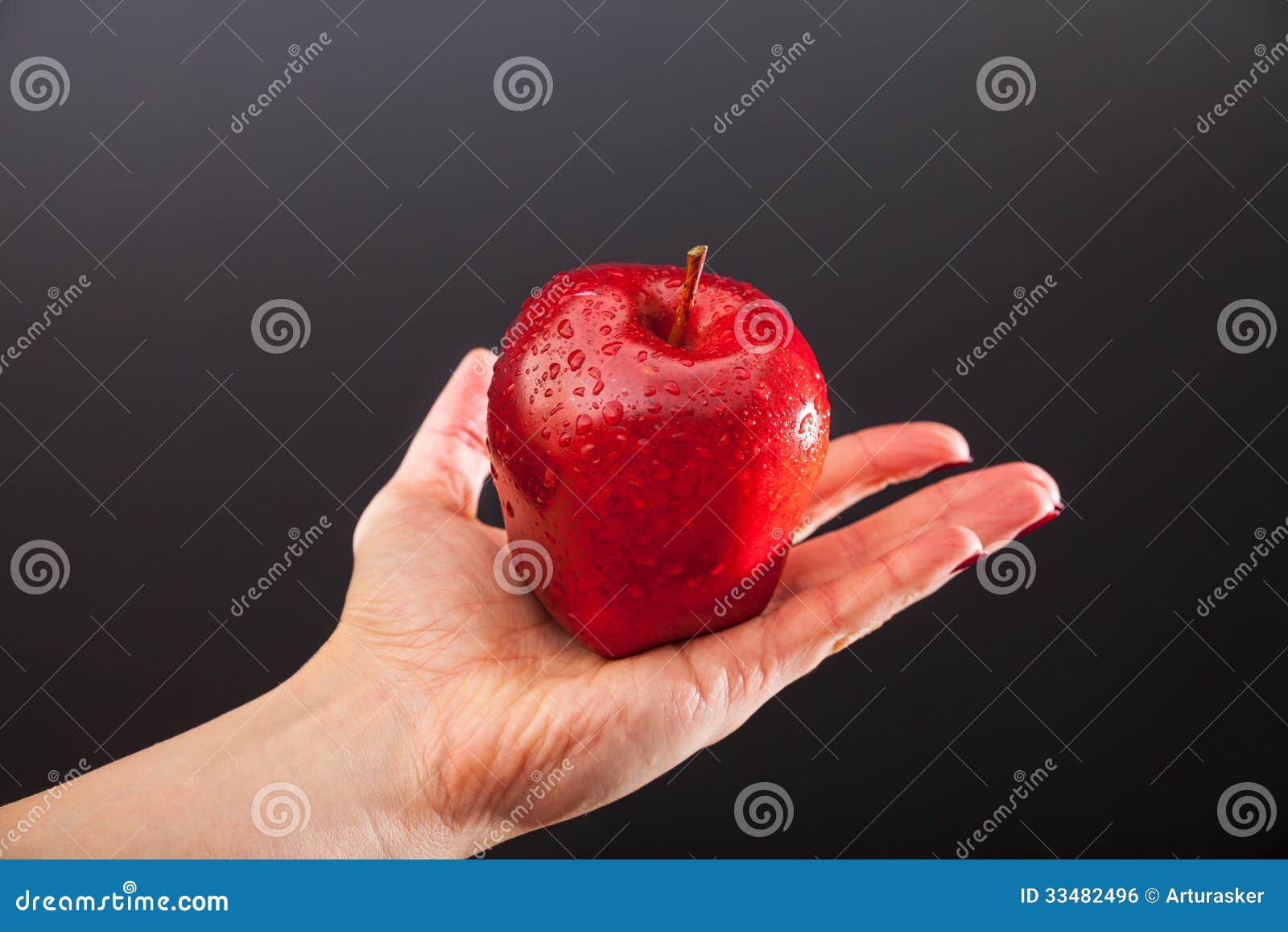 Female hand with an apple stock photo. Image of refreshing - 33482496