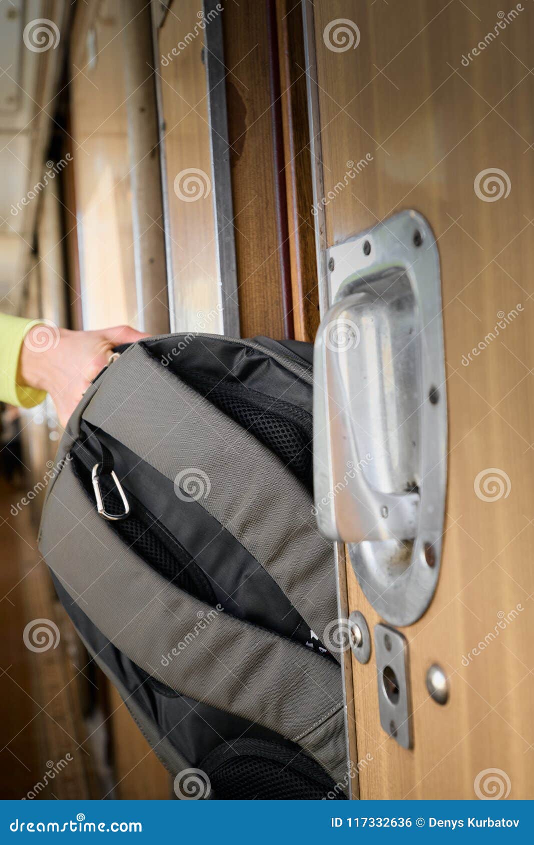 Female hand with backpack stock photo. Image of closed - 117332636