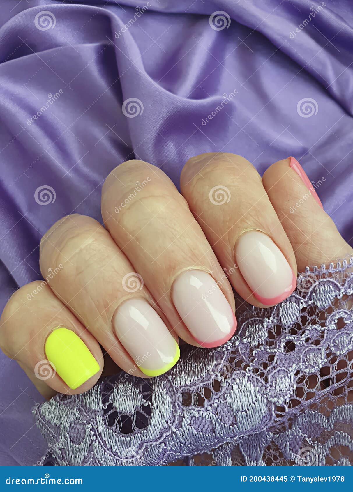 Female Hand Beautiful Colored Manicure Creative Glamour Stock Image ...
