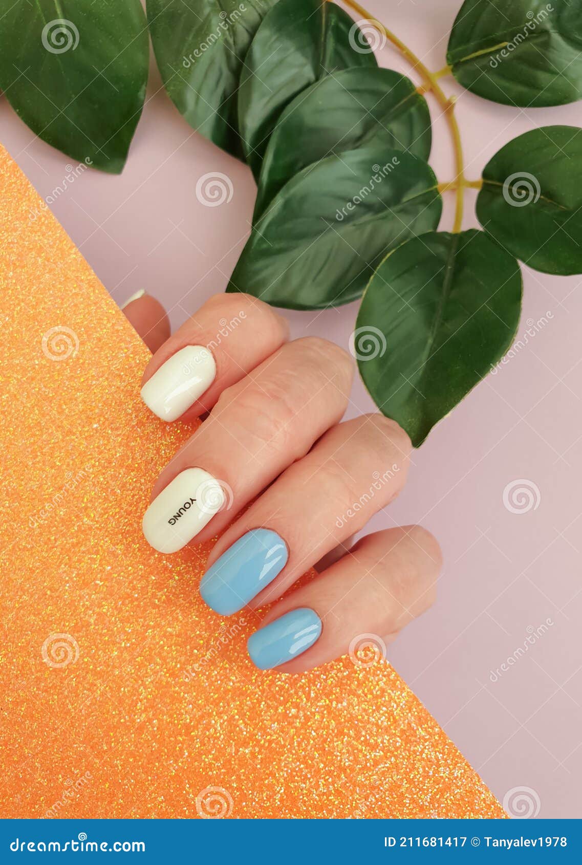 Female Hand Beautiful Manicure Background Stock Image - Image of ...