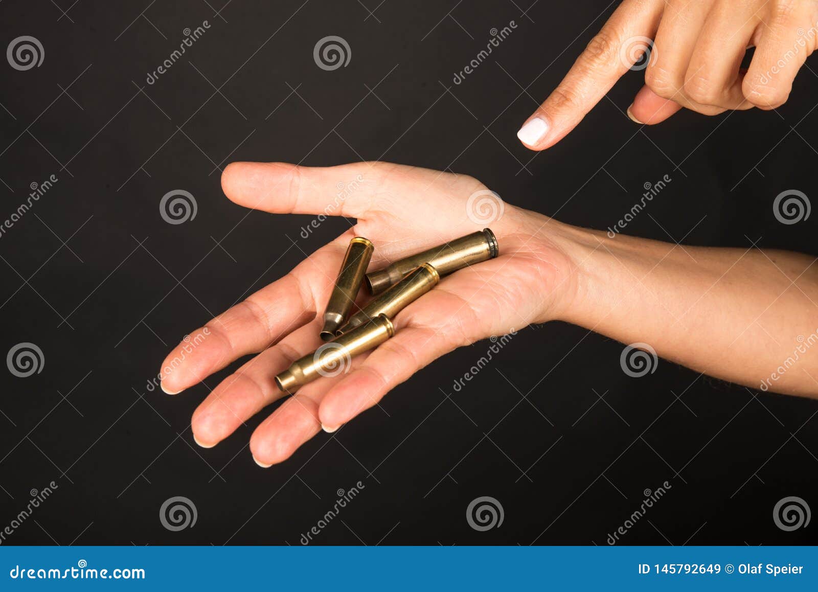 Female hand with bullets editorial stock image. Image of killing ...