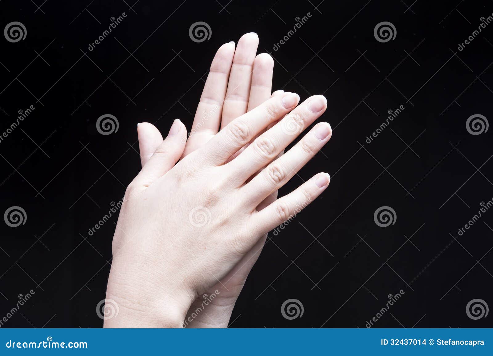 Female Hand Clapping stock photo. Image of nails, background - 32437014