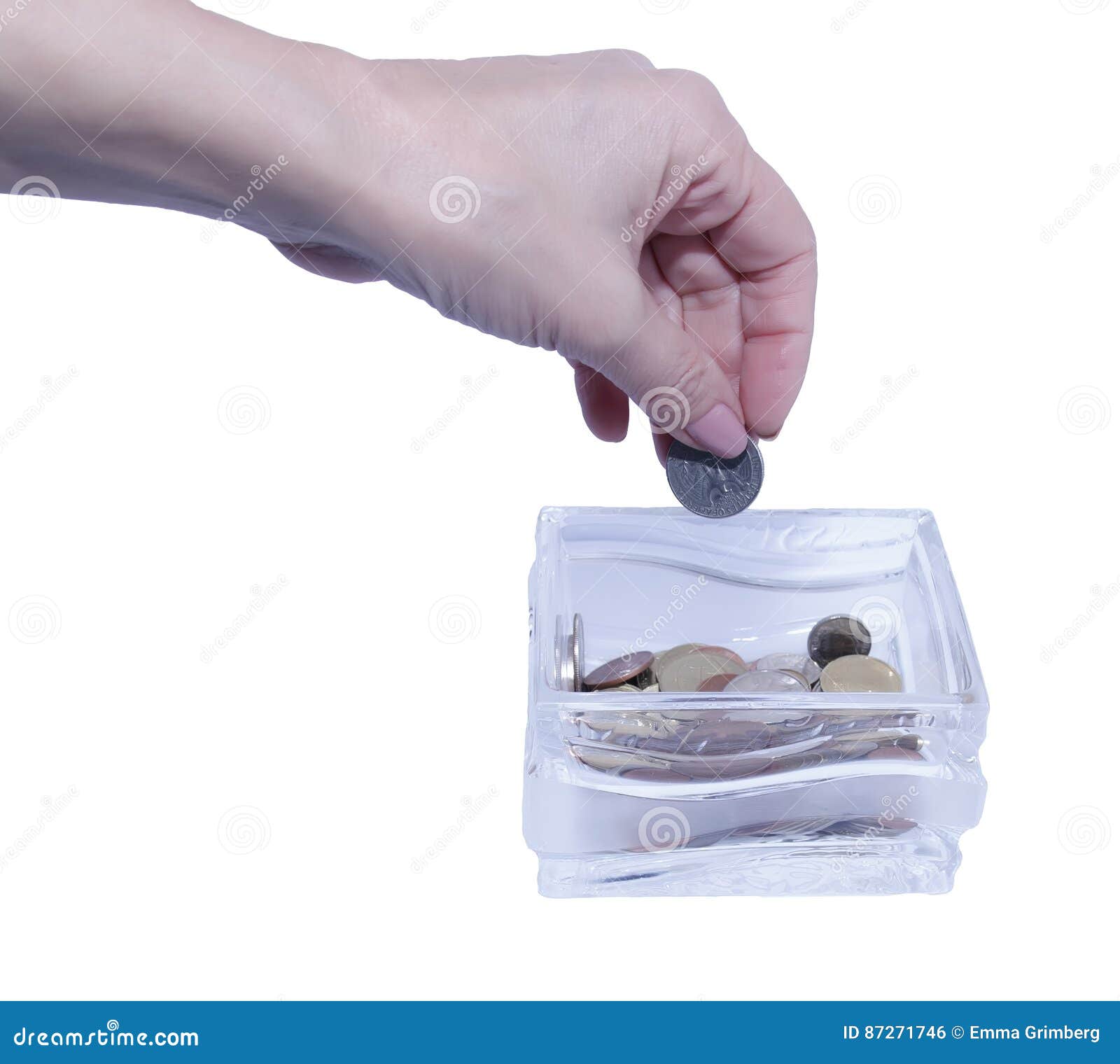 Female hand with coins stock photo. Image of chart, progress - 87271746