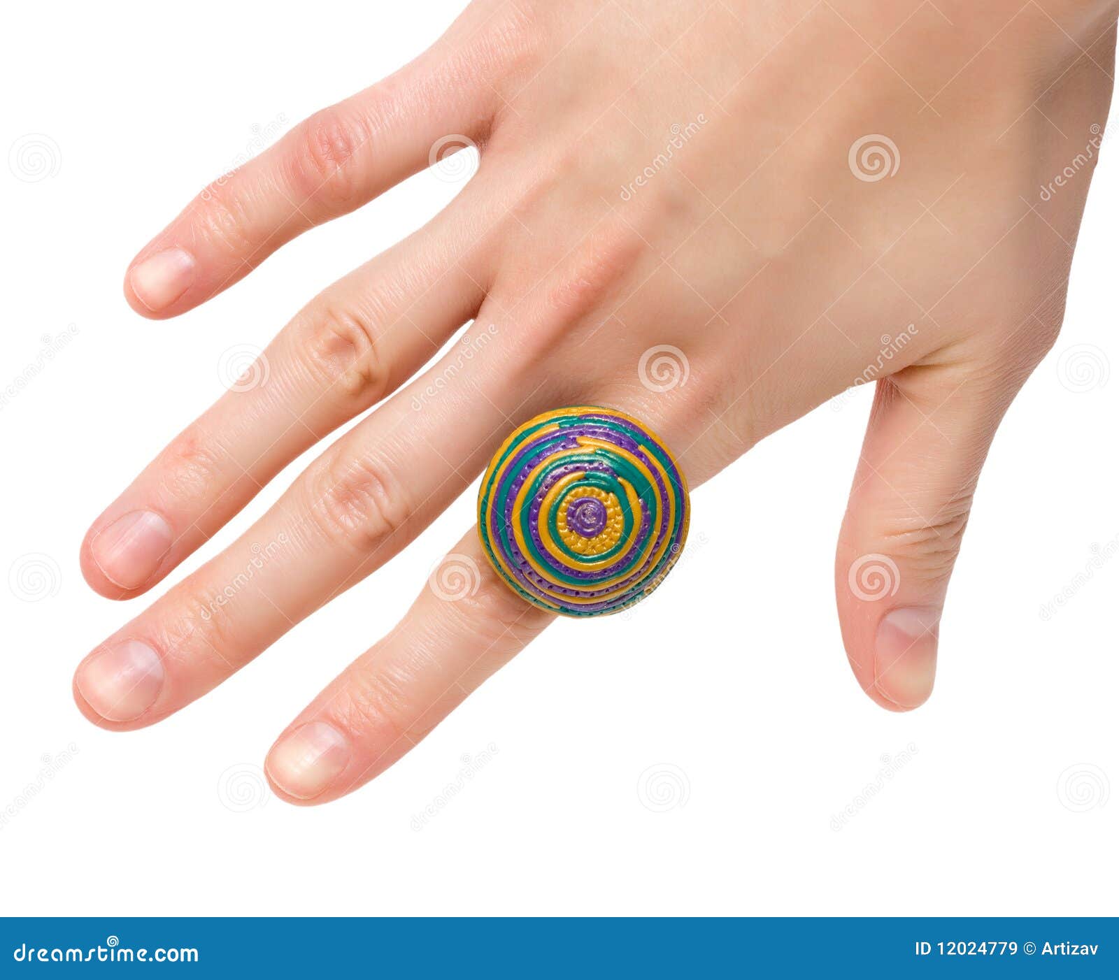 Female Hand with Colored Ring Stock Image - Image of hand, jewelry ...
