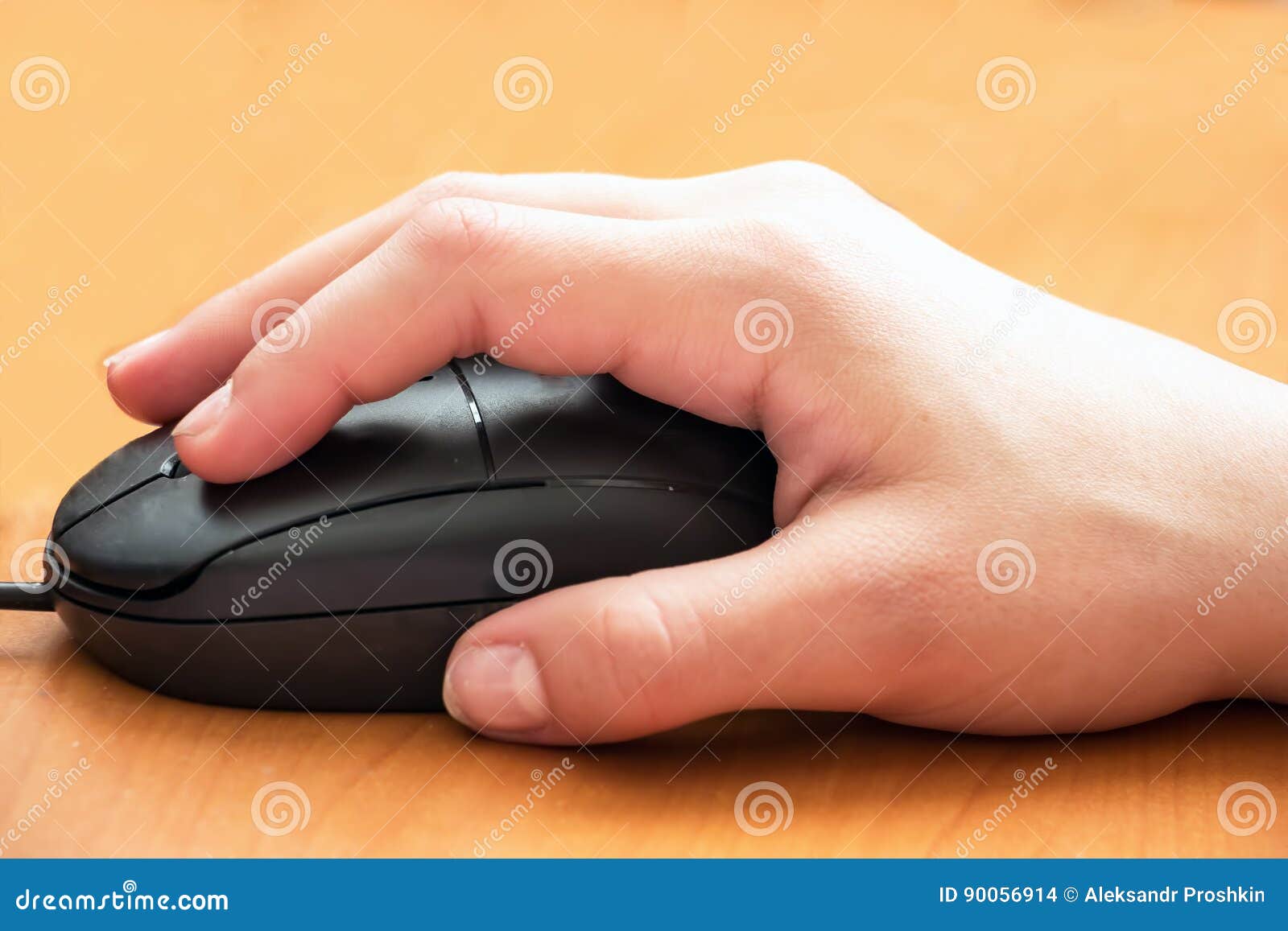 Female Hand on Computer Mouse Stock Photo - Image of communicate ...