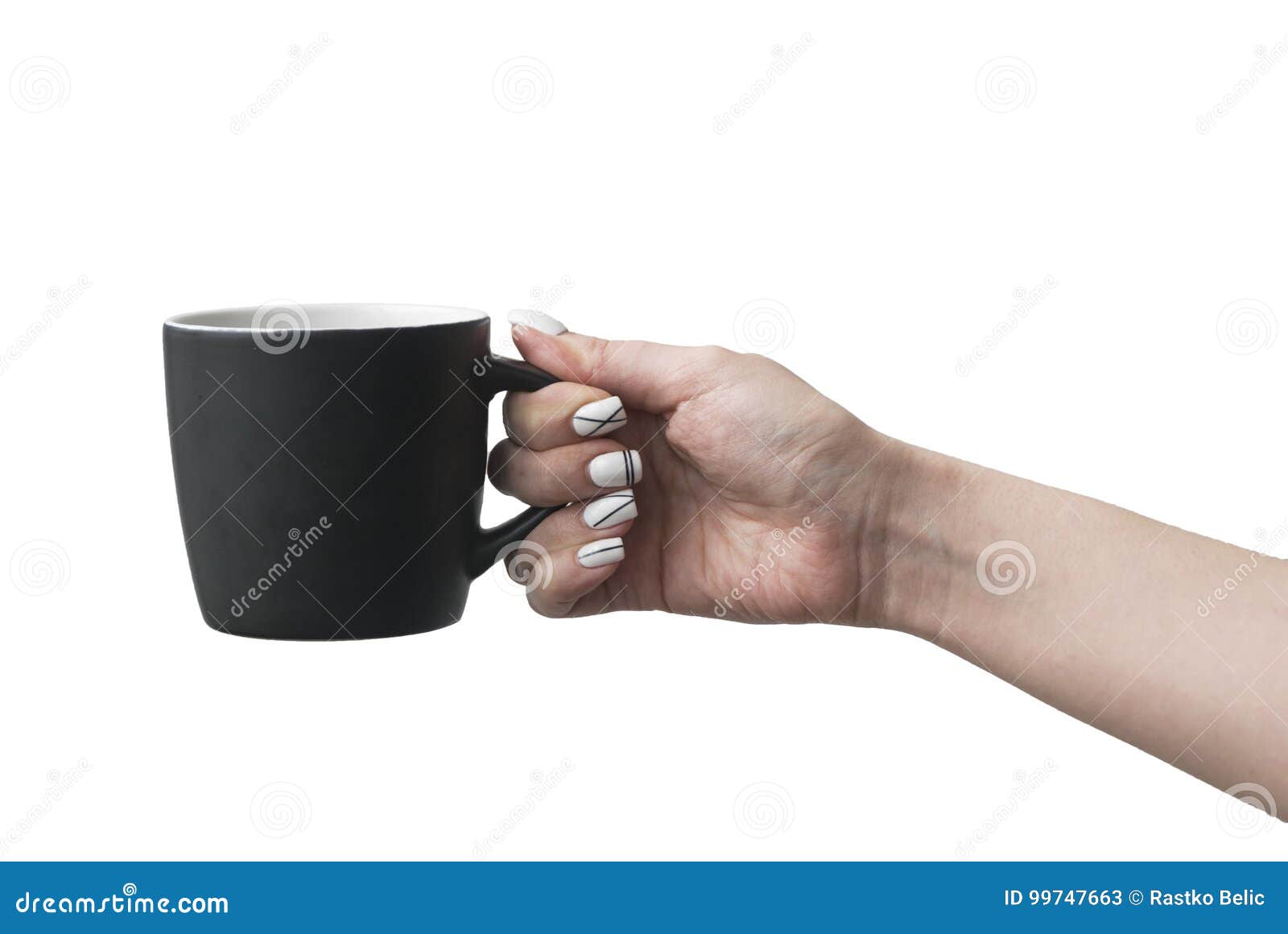 Female Hand with Cup Isolated on White Stock Image - Image of container ...