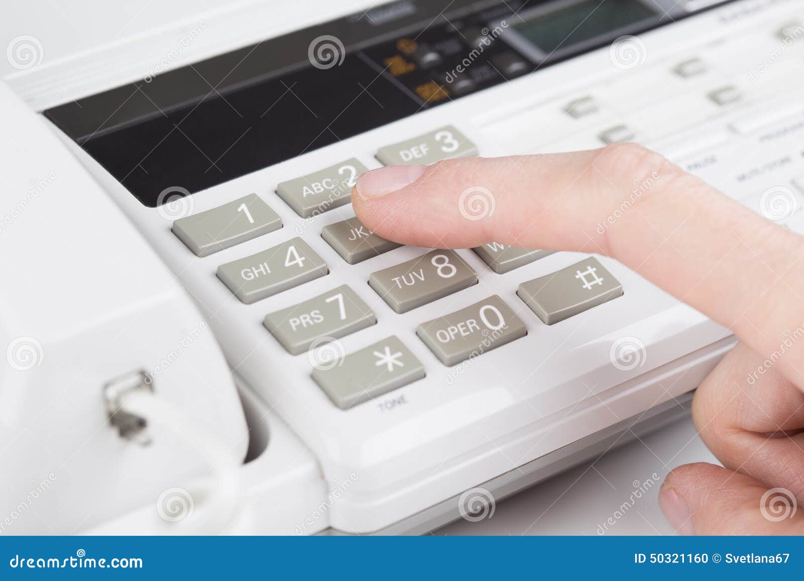 Female Hand Dials the Phone Number Stock Photo - Image of connection ...