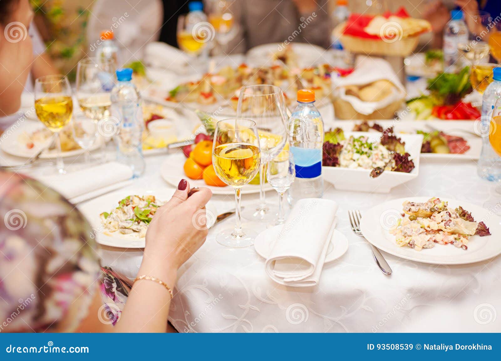 Female hand with a dinner stock image. Image of love - 93508539