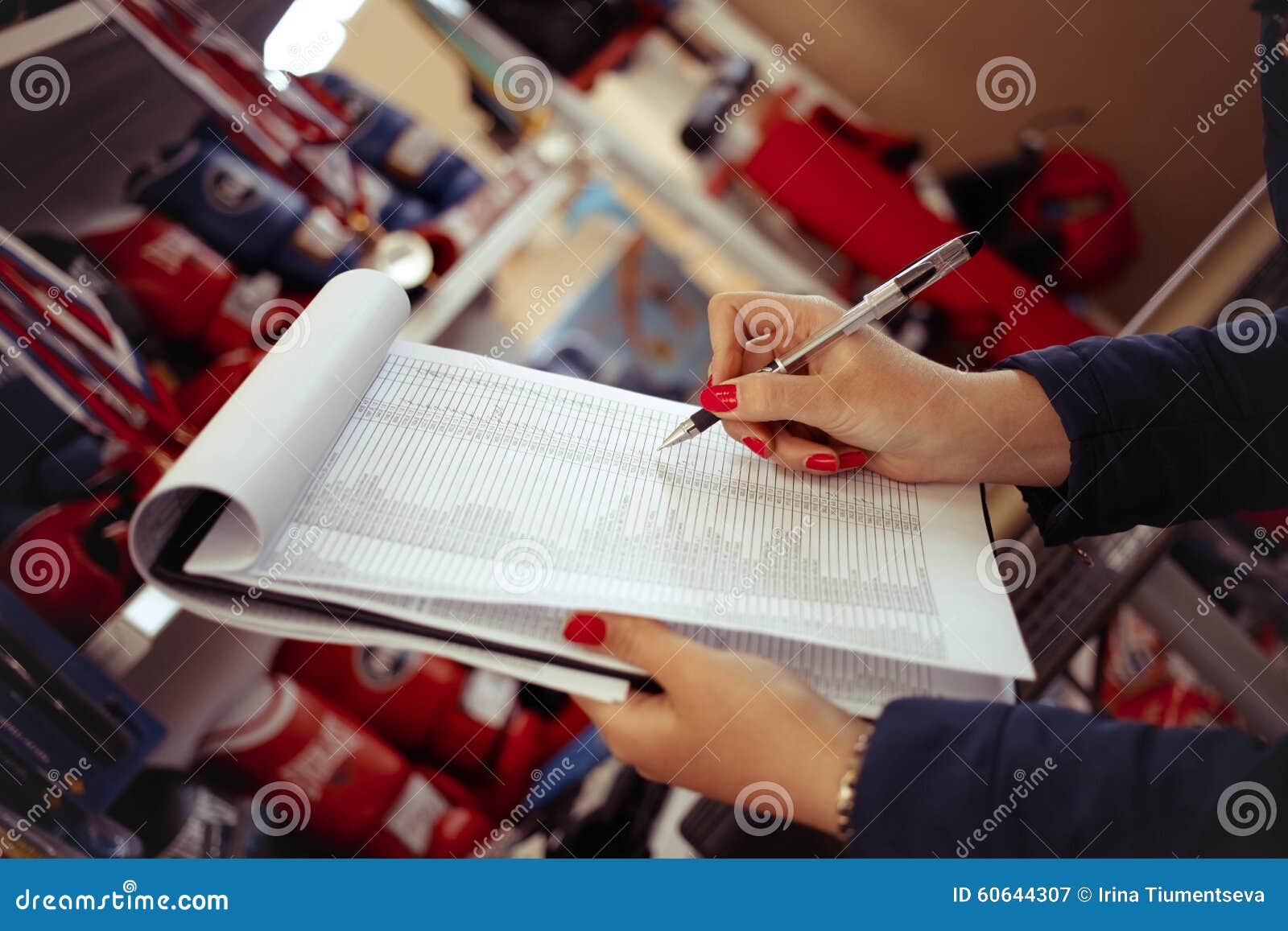The Female Hand Does Verification Stock Image - Image of count ...