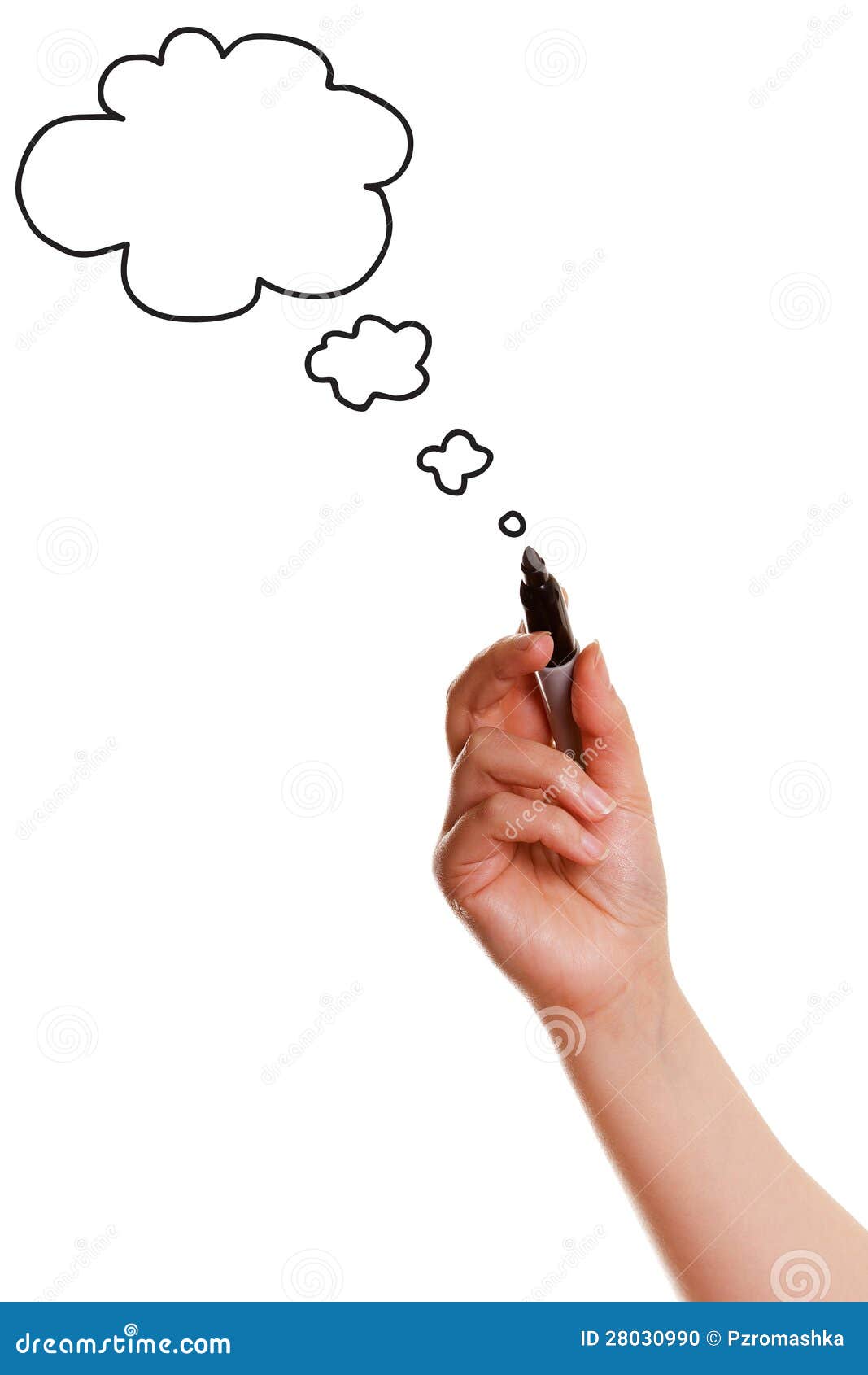 Female Hand Drawing Bubble Speech Stock Photo - Image of speech ...