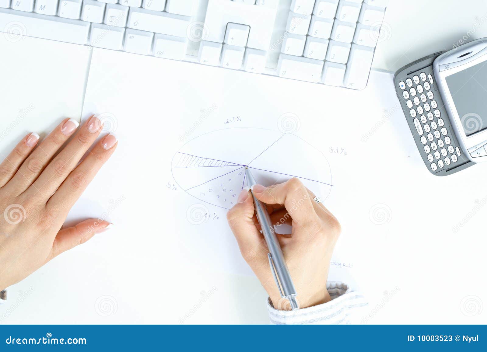 Female hand drawing chart stock image. Image of beauty - 10003523