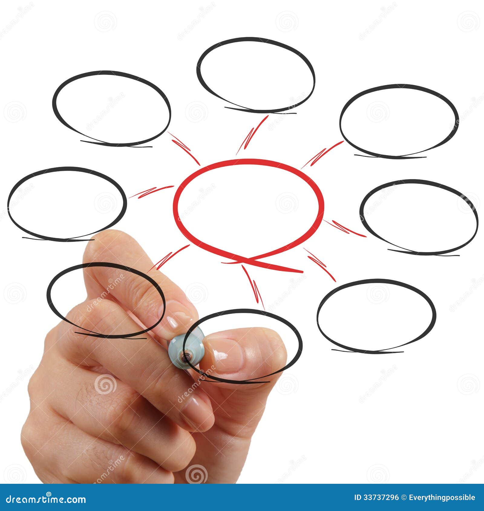 Female Hand Drawing an Empty Diagram Stock Photo - Image of ideas ...