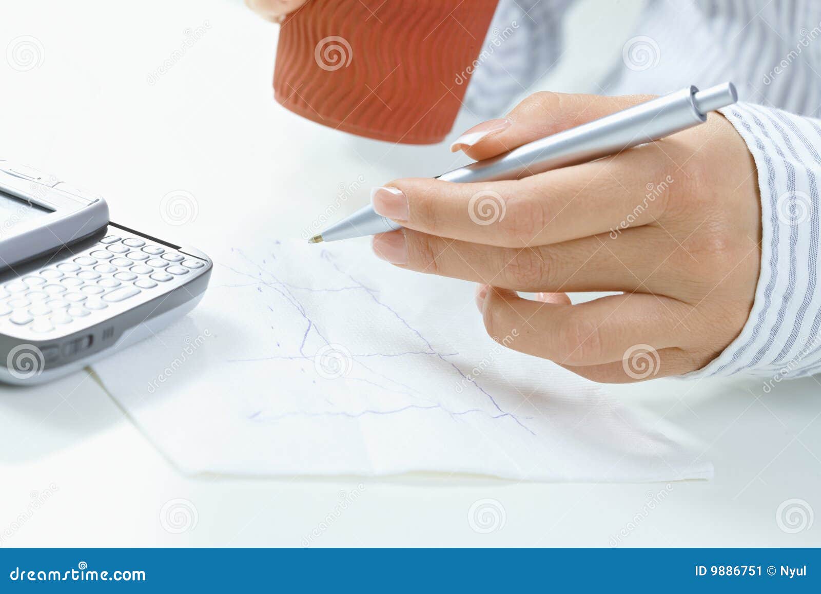 Female hand drawing graph stock image. Image of horizontal - 9886751