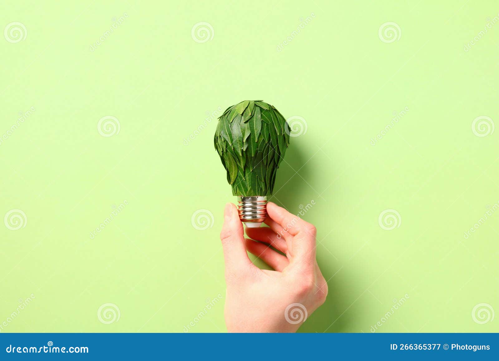 Female Hand with Eco Saving Light Bulb. Green Energy Concept Stock ...